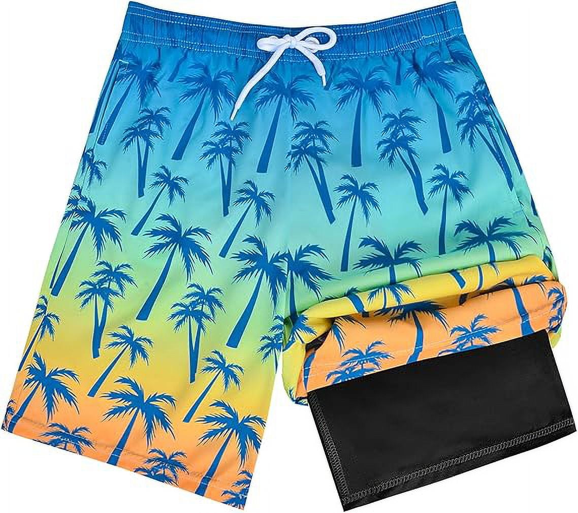OlyPegic Boys Swim Trunks with Boxer Brief Liner Compression Boy ...