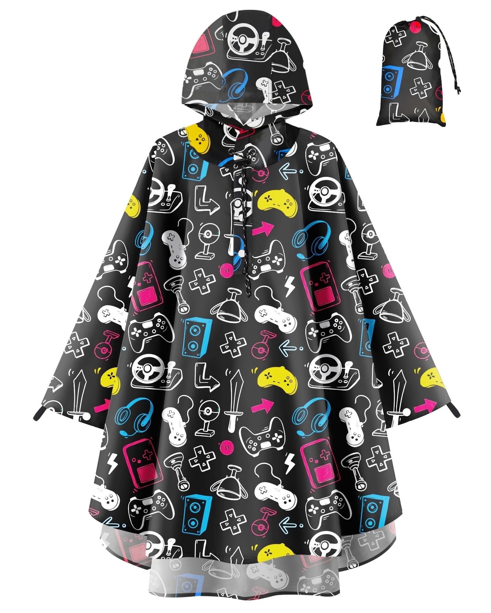 OlyPegic Kids Rain Poncho with Hooded Reusable Waterproof Lightweight ...