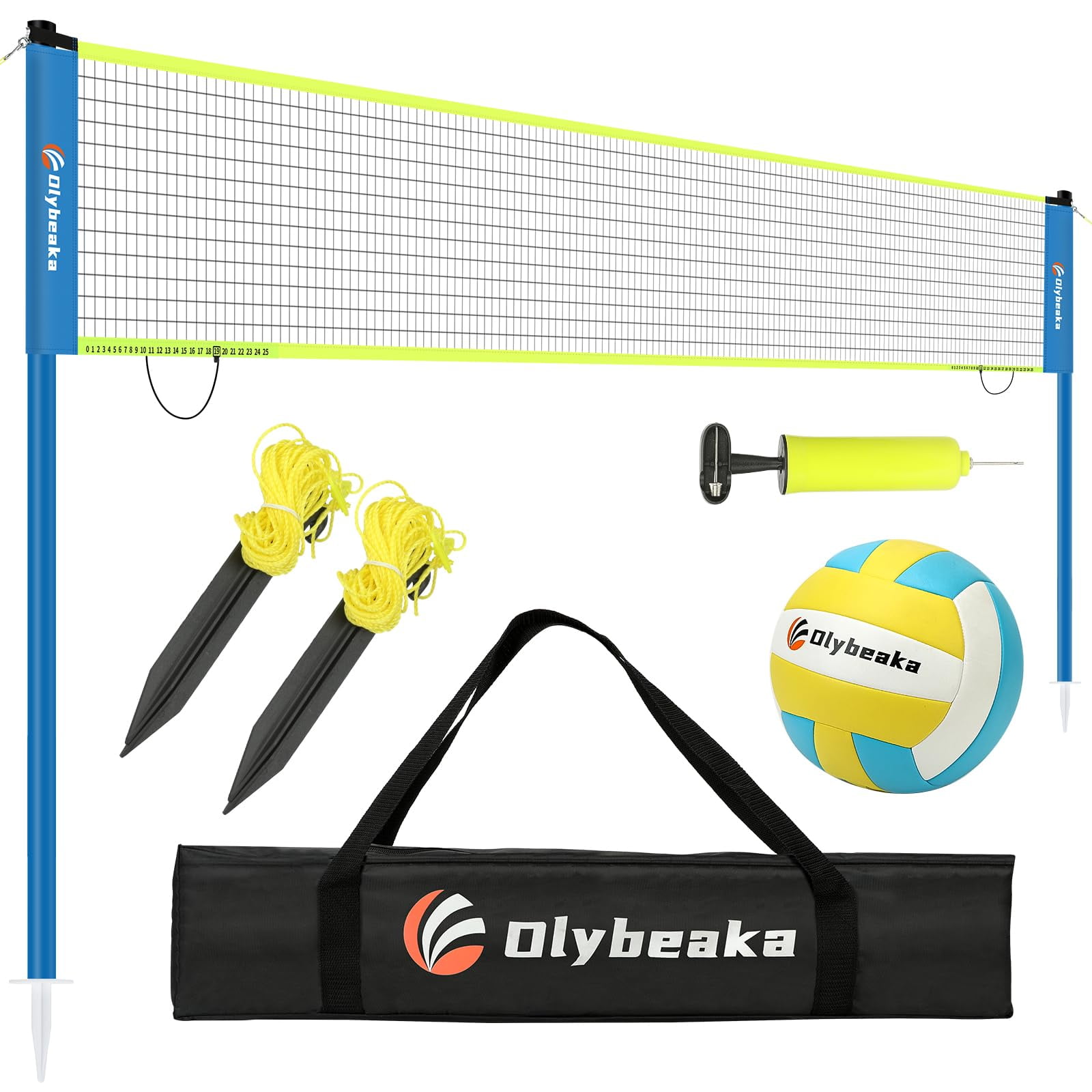 Olybeaka Portable Professional Volleyball Net with Iron Adjustable ...