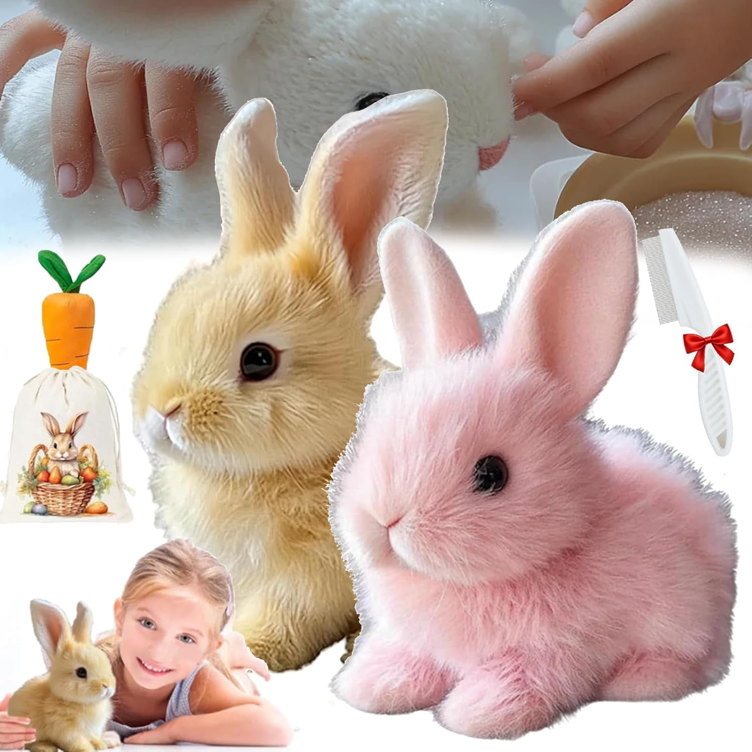 Olygee Bunny Pal, Besspub/Ribili/Petsboro™ Bunnypal, Betterlife Bunby Realistic Bunny Toy ...