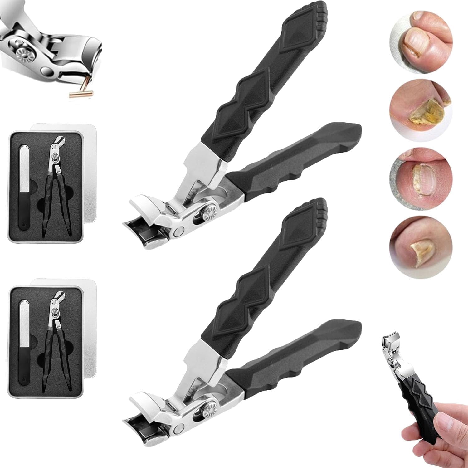 Olygee Clipmaster Pro, 180° Wide-Mouth Bite, Stainless Steel Nail ...