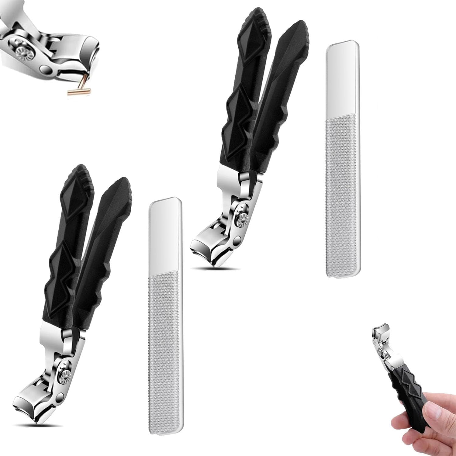 Olygee Clipmaster Pro, 180° Wide-Mouth Bite, Stainless Steel Nail ...