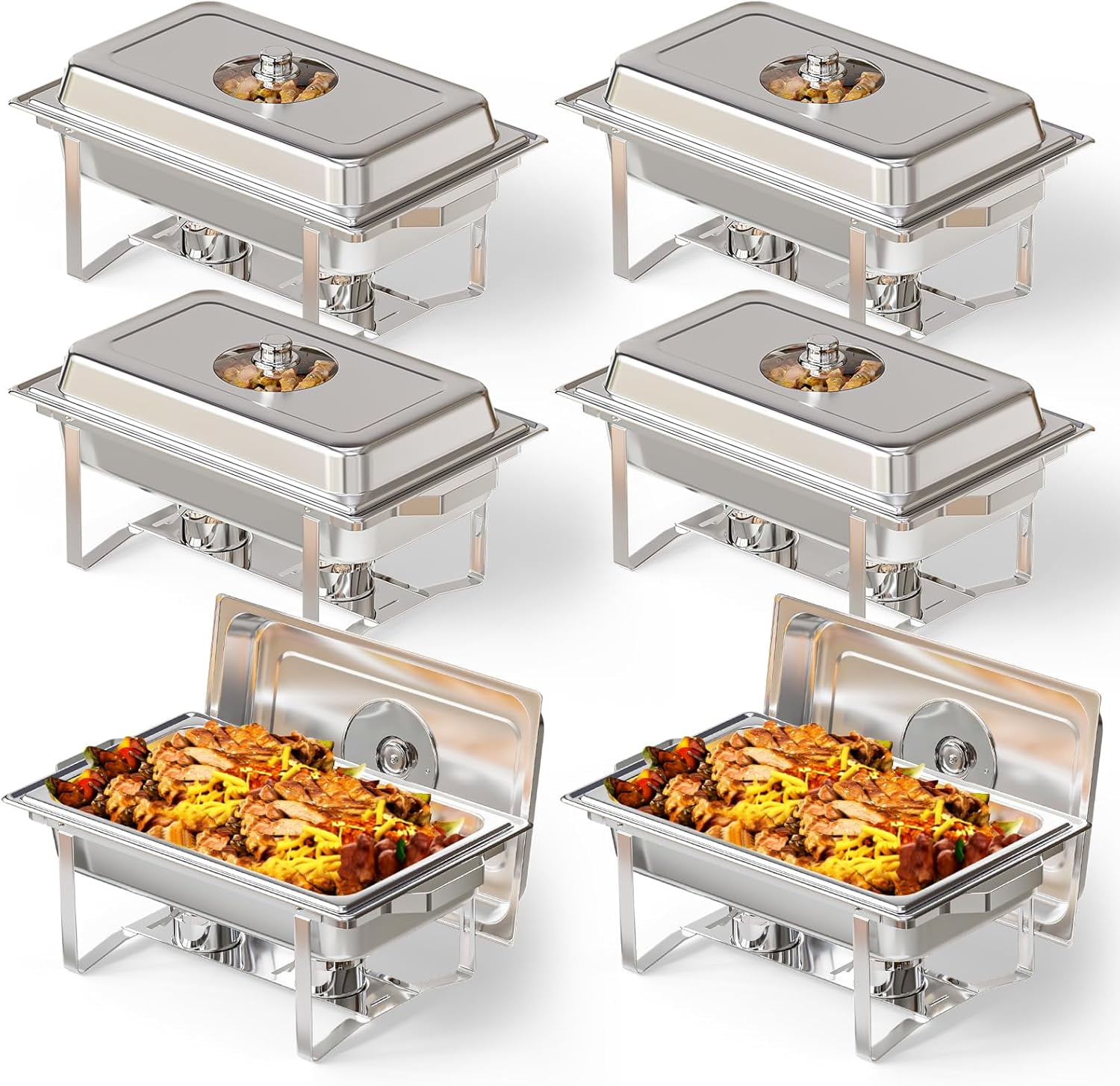 OlymStore Chafing Dish for Buffet,6 Pack 9L Chafing Dish Buffet Set ...