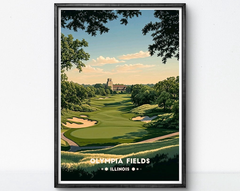 Olympia Fields Golf Poster, Illinois Golf Art Print, Classic ...