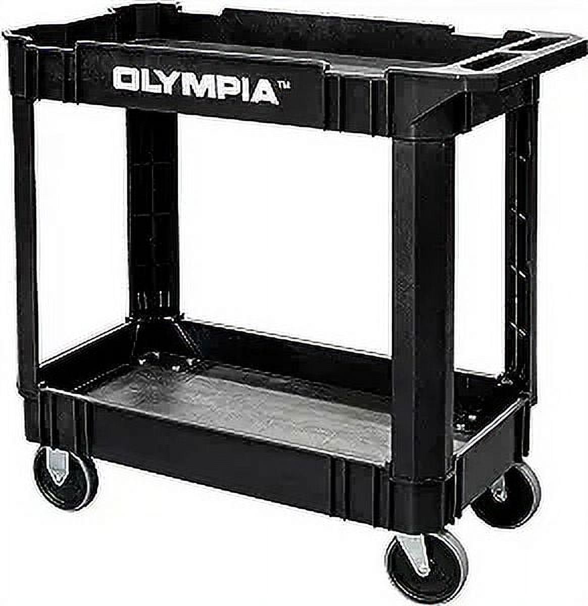 Olympia Tools 2-Shelf Utility Cart - Supports 500 lbs, Ergonomic Handle ...
