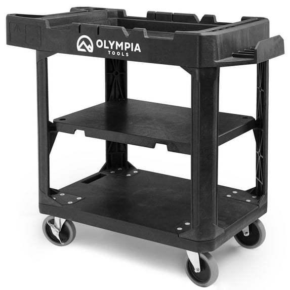Olympia Tools Heavy Duty Utility Work Cart | 2 in 1 Convertible 3 Shelf ...
