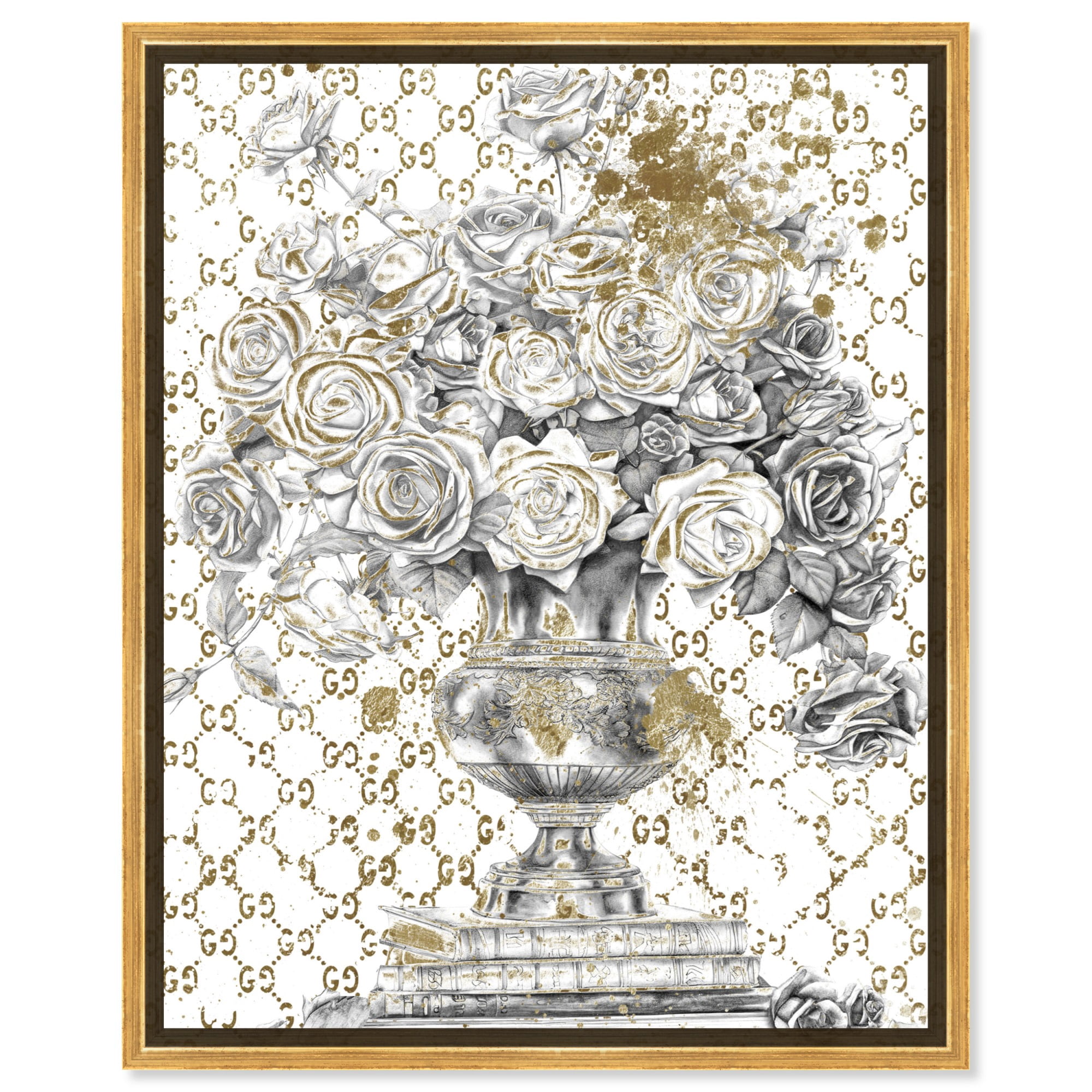 Olympia Vase Gold Canvas Glamorous Feminine Wall Art by Art Remedy ...
