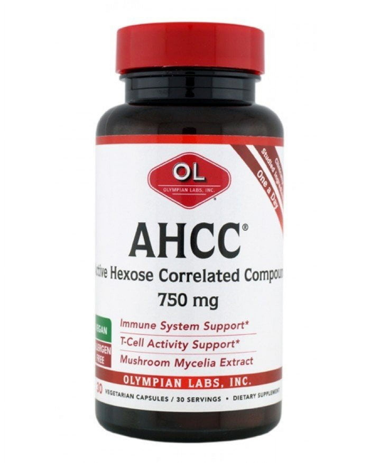 Olympian Labs - AHCC Active Hexose Correlated Compound 750 mg. - 30 Vegetarian Capsules ...