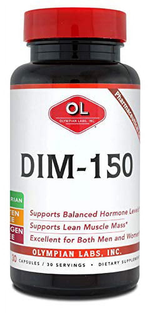 Olympian Labs DIM Supplement 150mg - DIM Diindolylmethane 30 Capsule ...