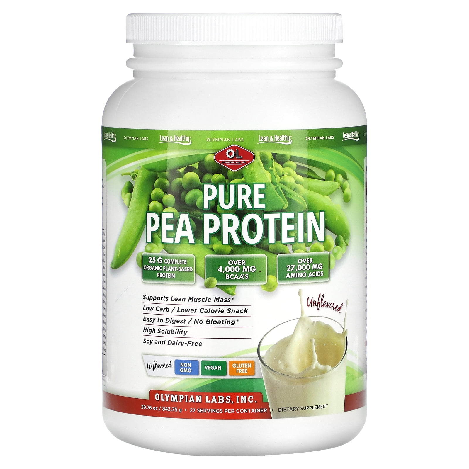 Olympian Labs Pea Protein Unflovered 843 gm Powder - Walmart.com