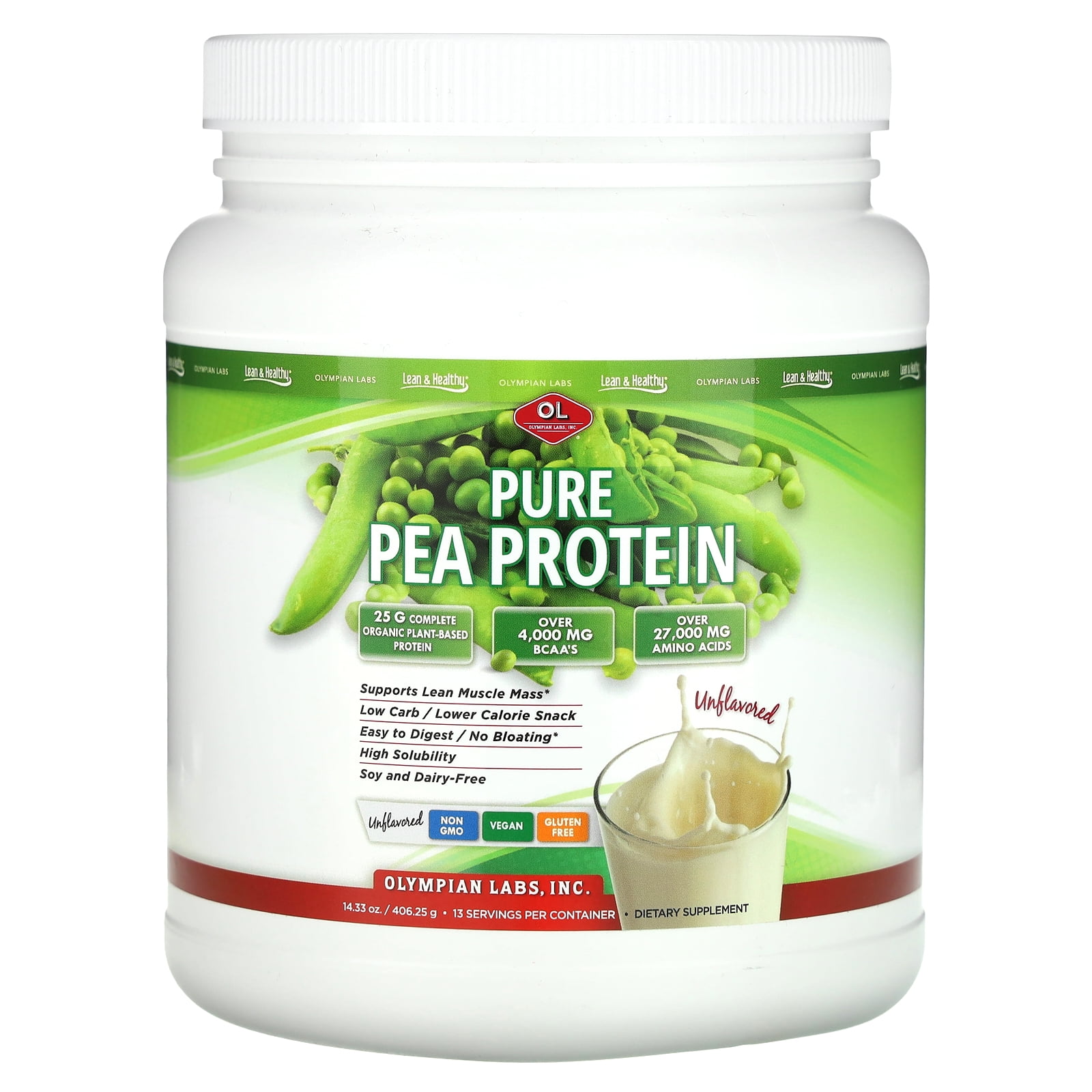 Olympian Labs Pure Pea Protein, Unflavored , 14.33 oz (406.25 g ...