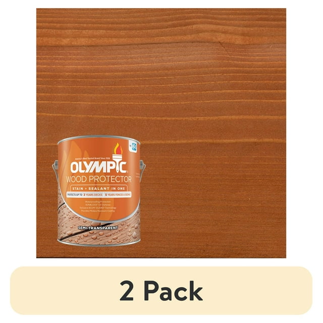 (2 pack) Olympic Wood Protector 1 Gallon Redwood Semi-Transparent ...