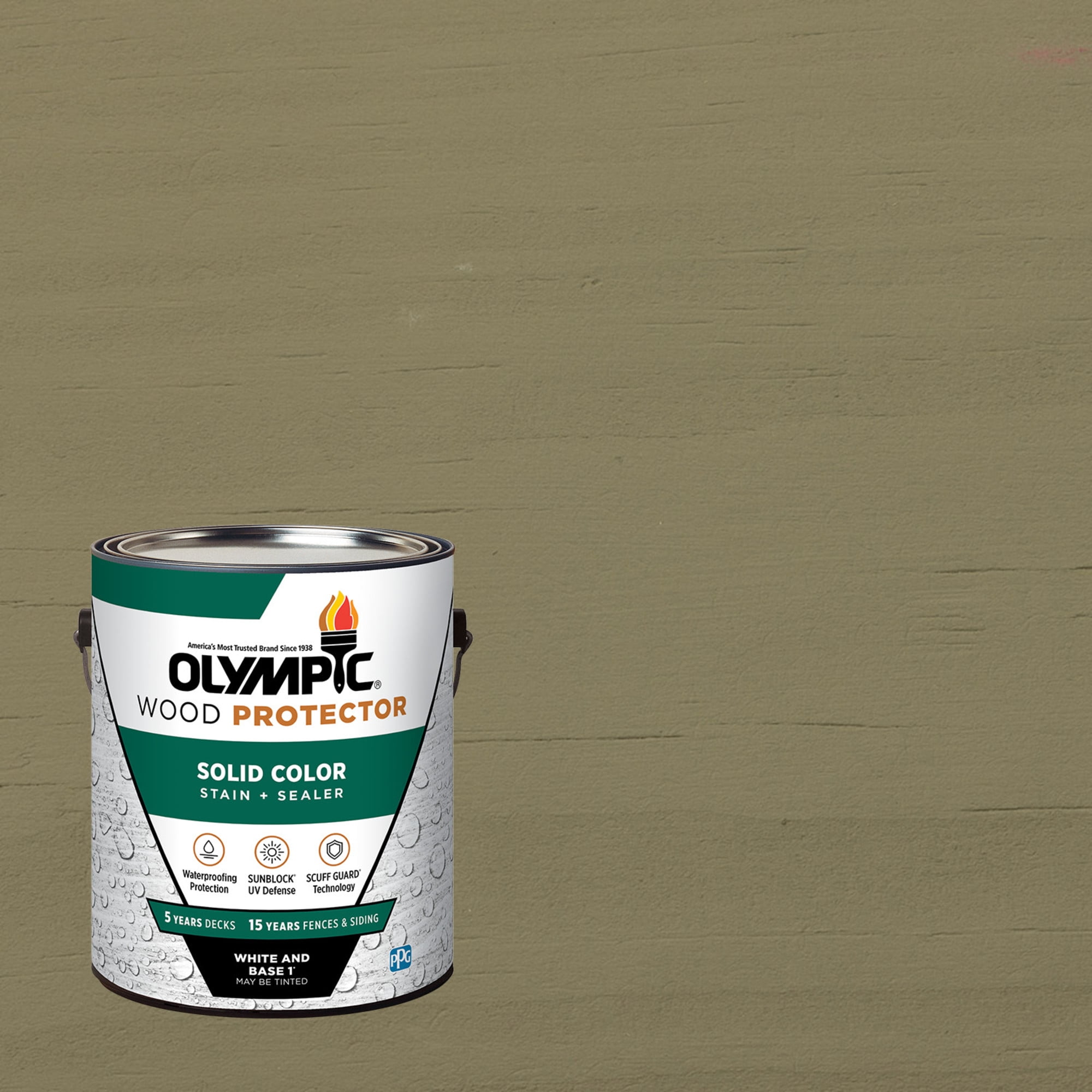Olympic 1 Gallon SC-1024 Dark Ash Exterior Solid Wood Protector Stain ...