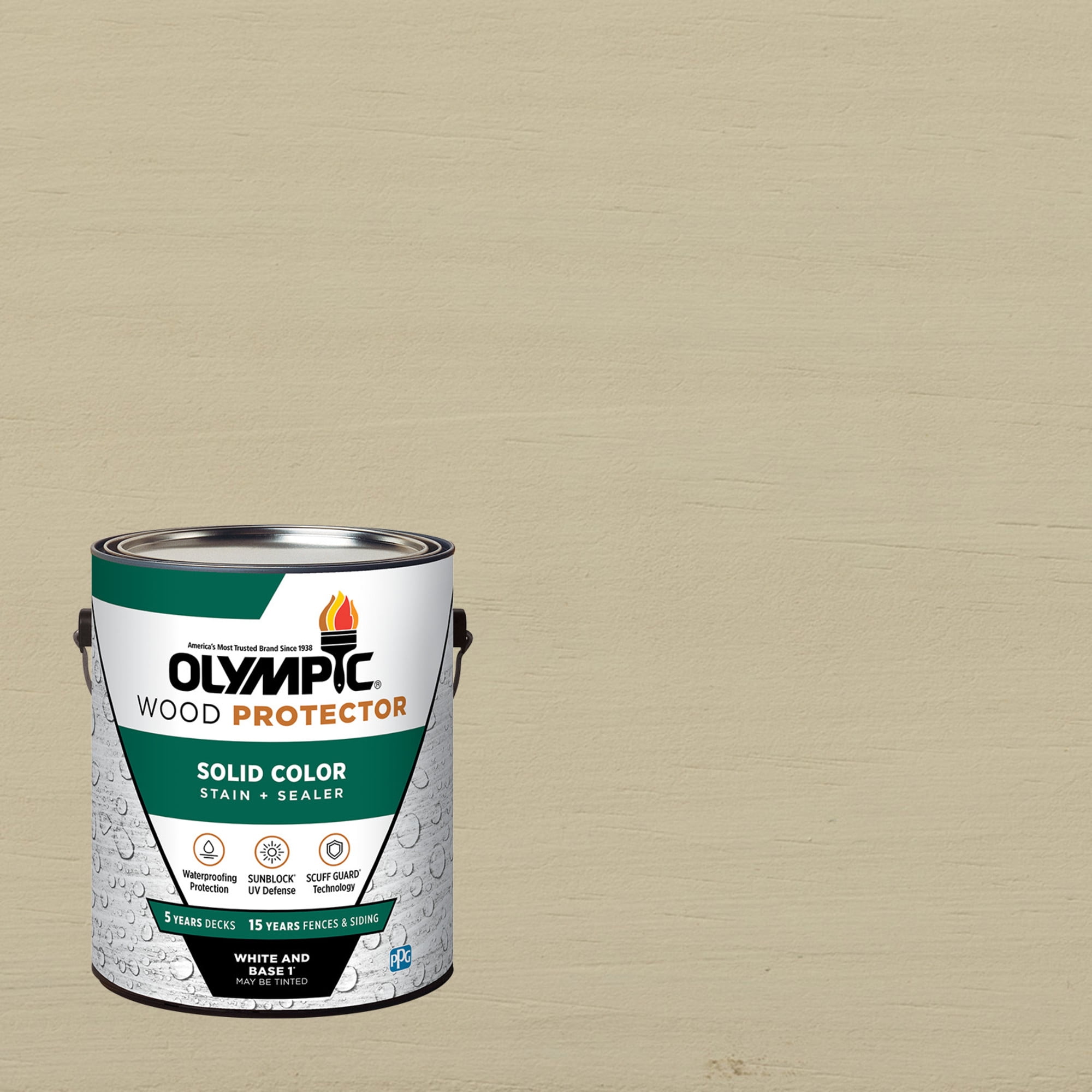 Olympic 1 Gallon SC-1035 Glenn Annie Exterior Solid Wood Protector Stain Plus Sealer in One ...