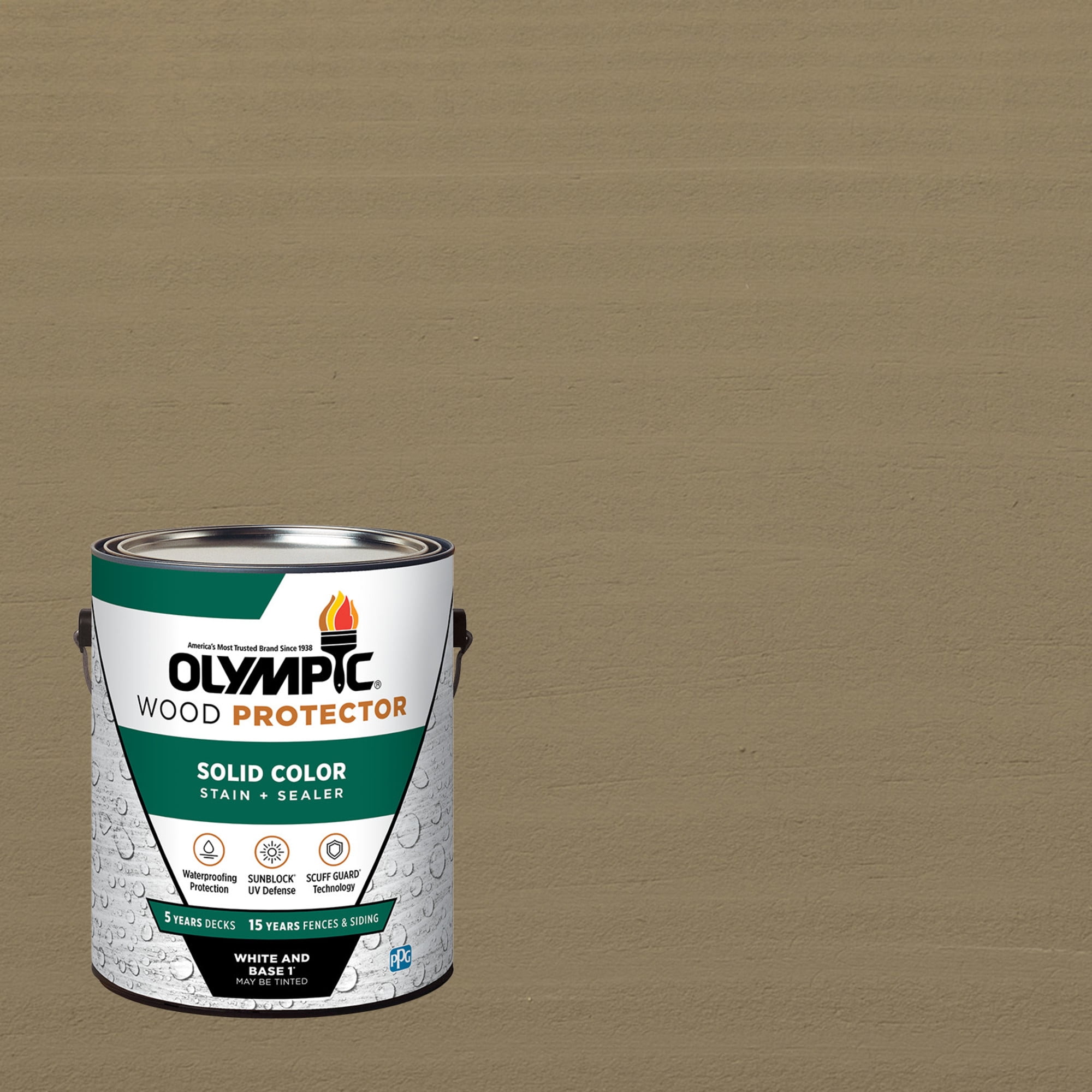 Olympic 1 Gallon SC-1041 Jefferson Tan Exterior Solid Wood Protector ...