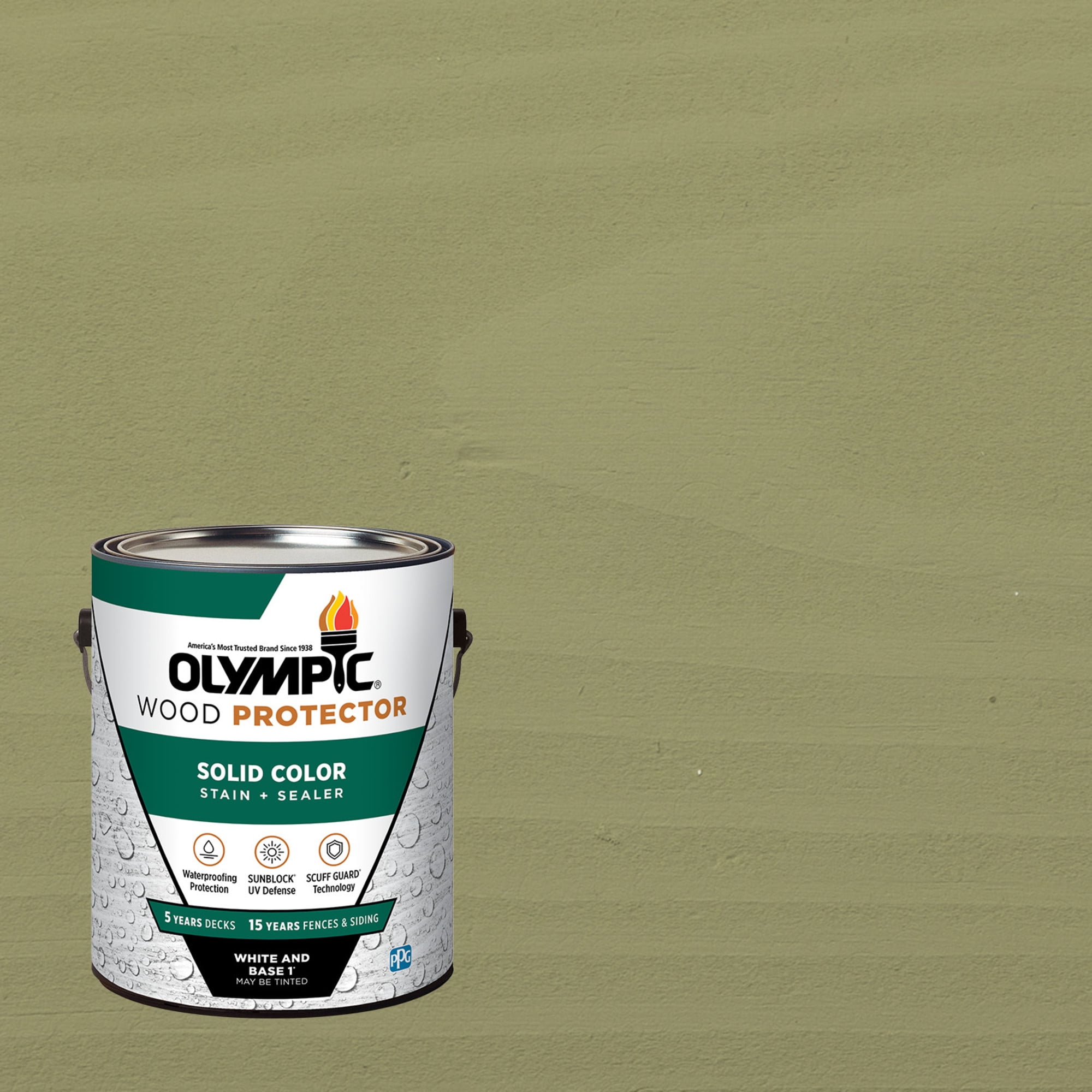 Olympic 1 Gallon SC-1043 Gray Jade Exterior Solid Wood Protector Stain ...