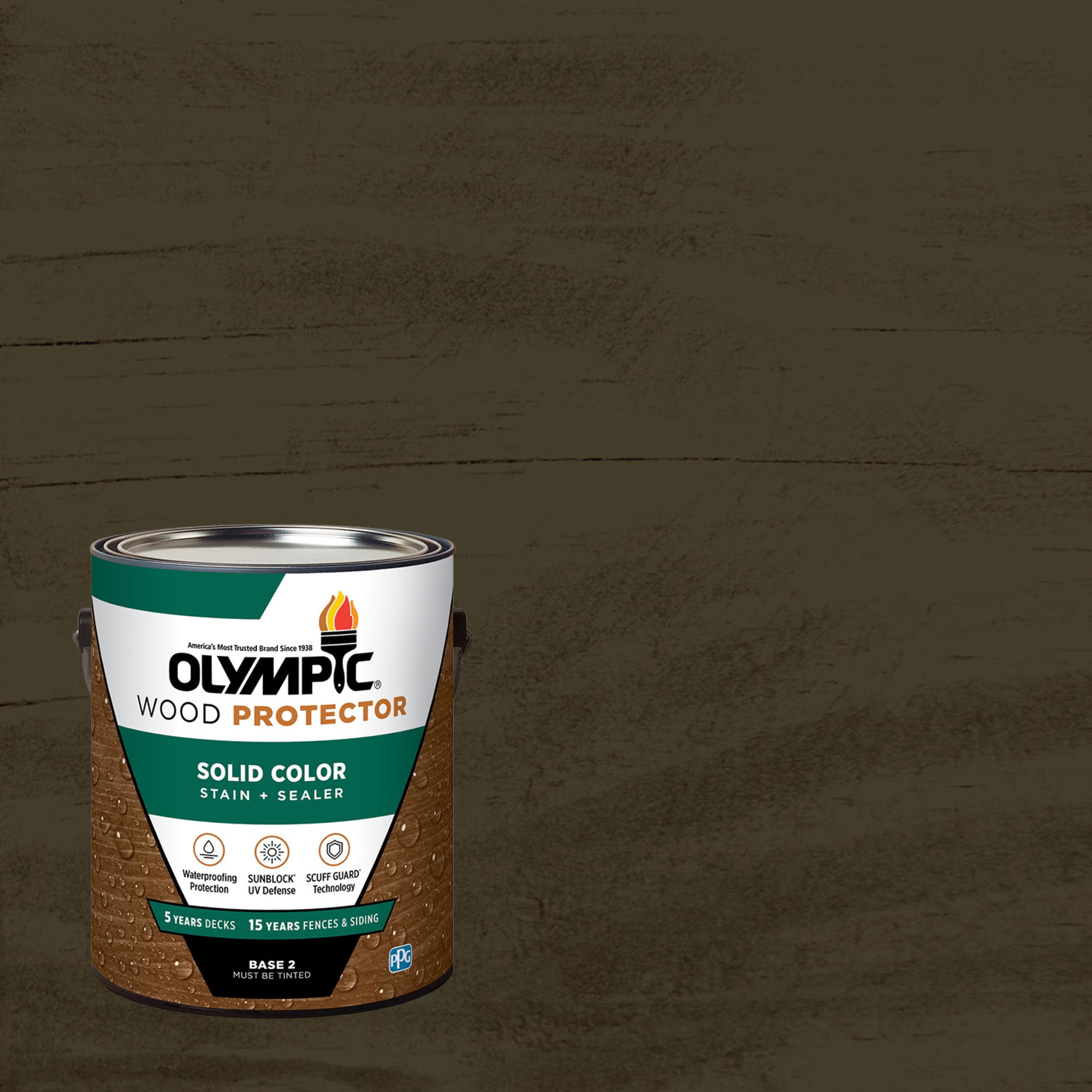 Olympic 1 Gallon SC-1046 Mink Exterior Solid Wood Protector Stain Plus ...