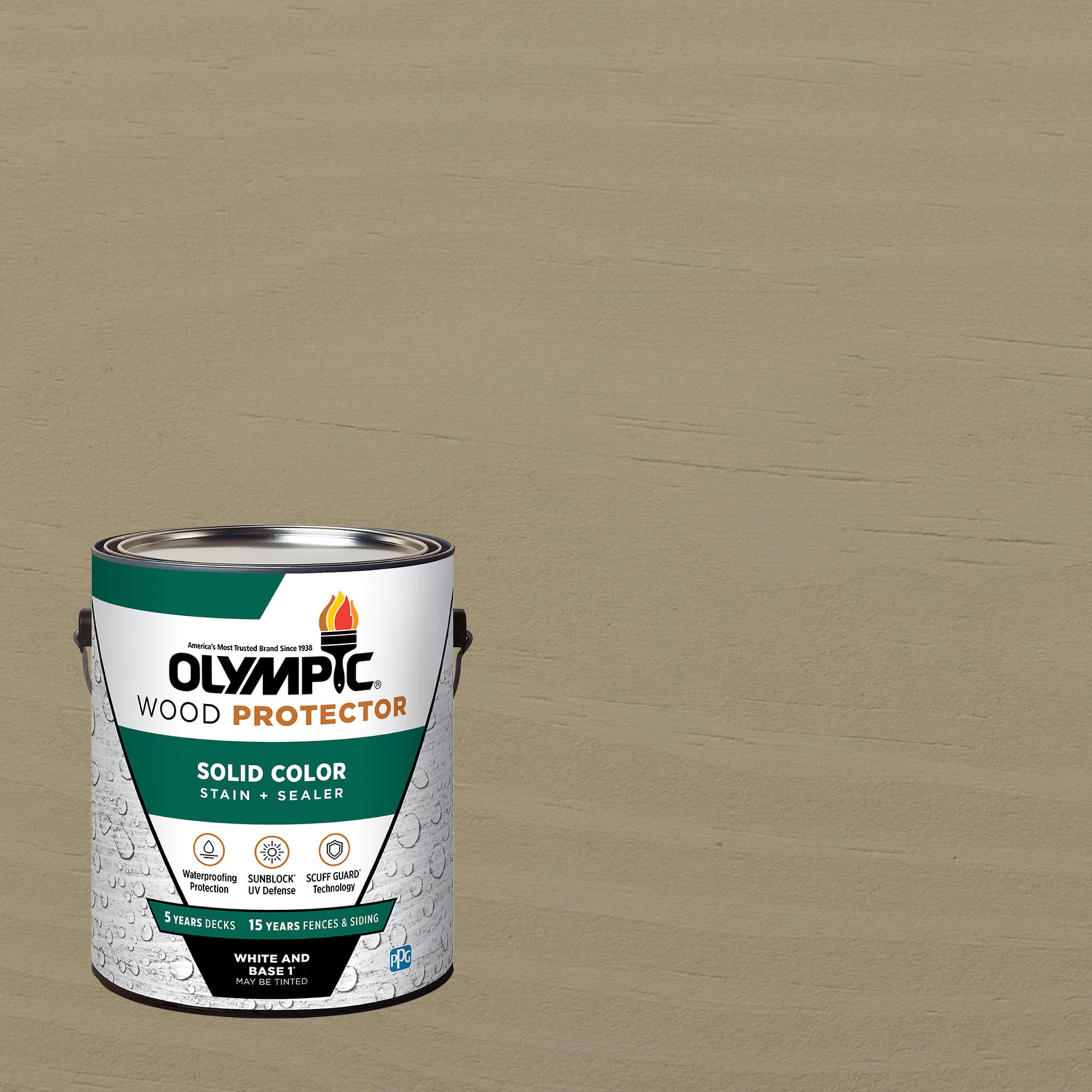 Olympic 1 Gallon SC-1066 Predawn Exterior Solid Wood Protector Stain ...