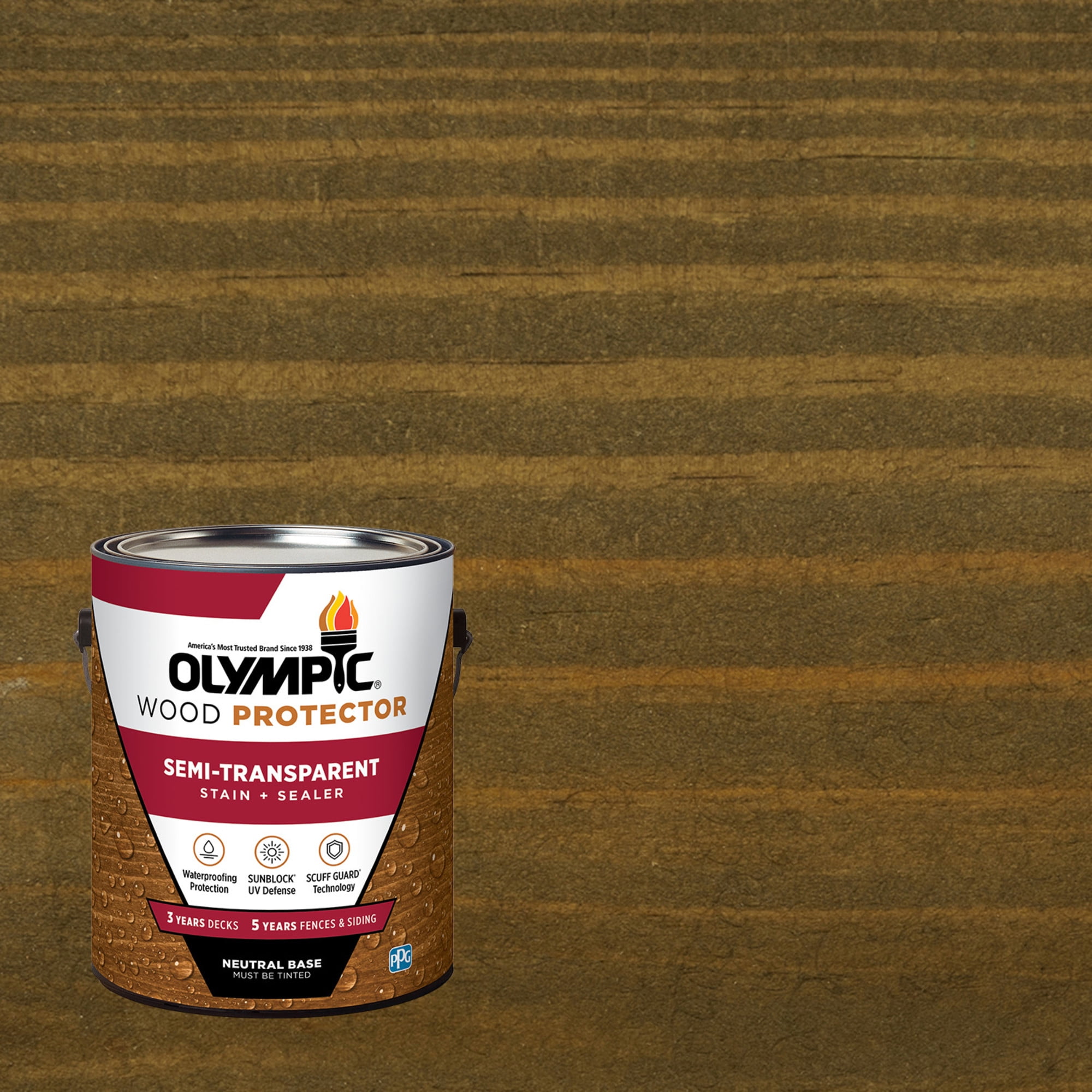 Olympic 1 Gallon ST-2008 Coffee Exterior Semi-Transparent Wood ...