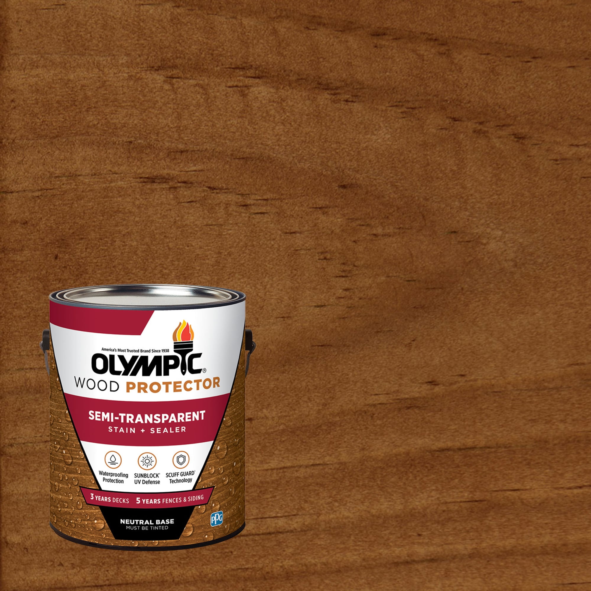 Olympic 1 Gallon ST-2027 Timberline Exterior Semi-Transparent Wood ...