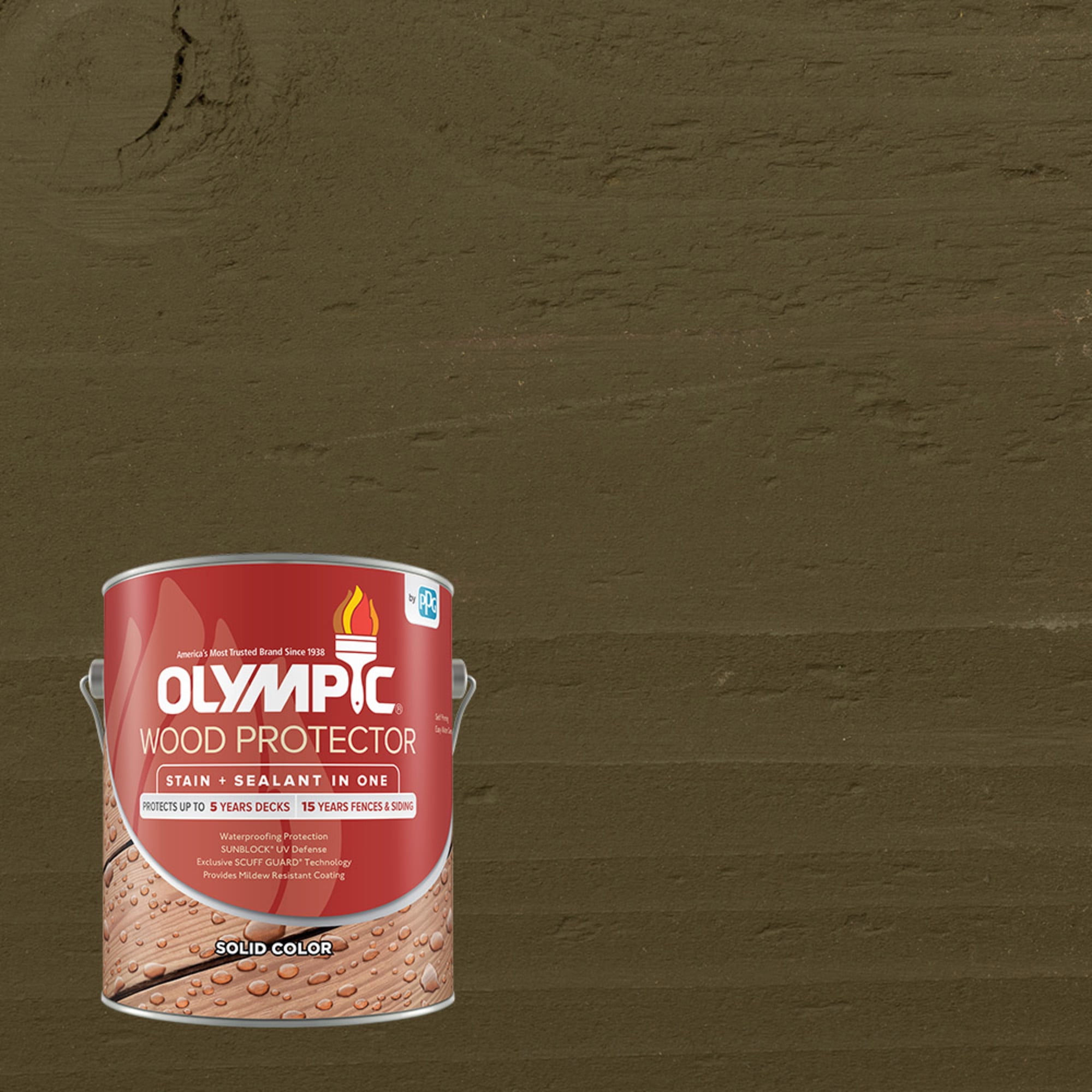 Olympic 1 Gallon SC-1008 Bayberry Exterior Solid Wood Protector Stain ...