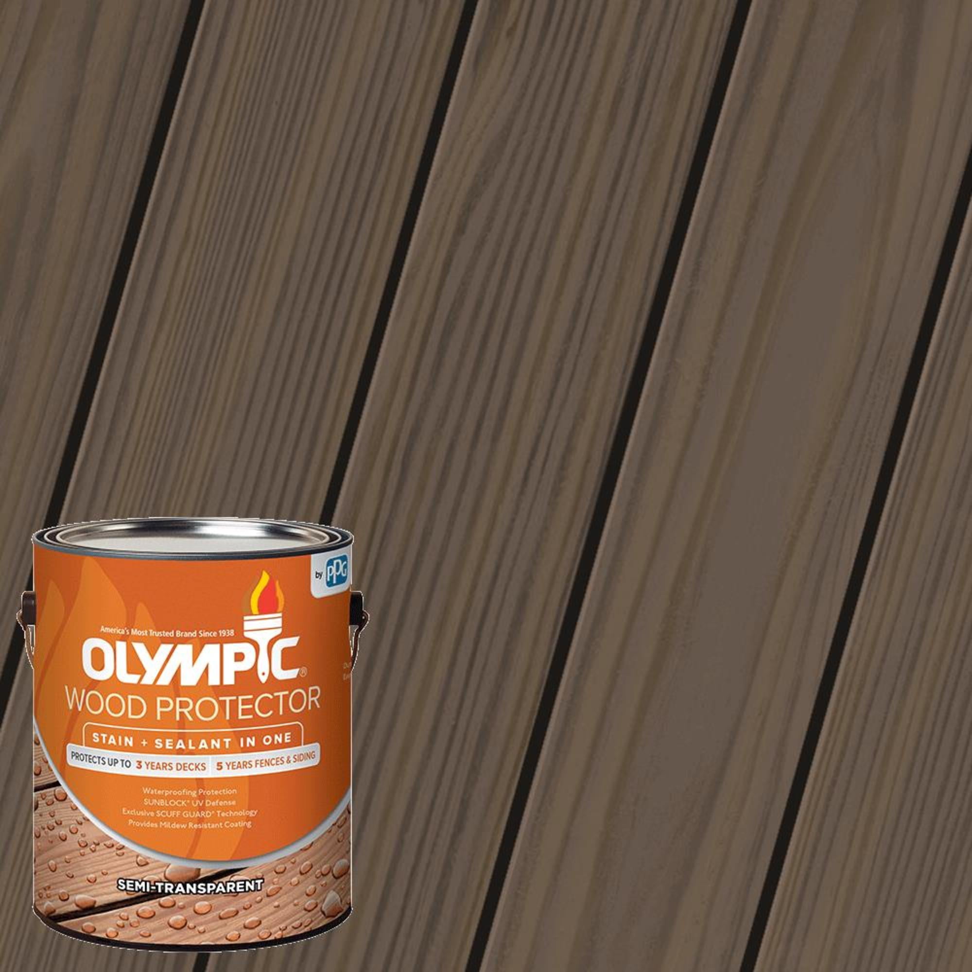 Olympic 1 Gallon ST-2001 Black Oak Exterior Semi-Transparent Wood ...