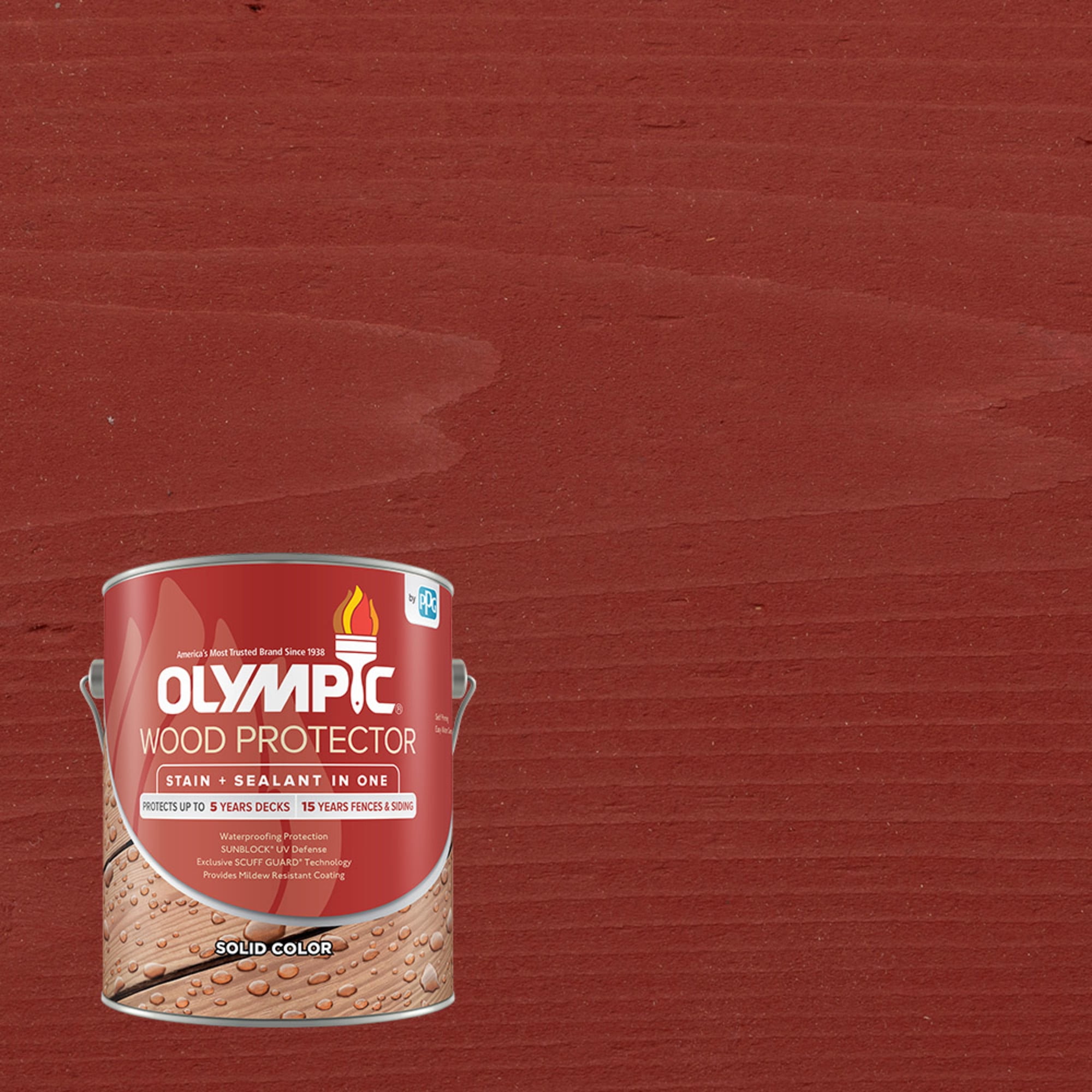 Olympic 1 Gallon SC-1020 Copper Henna Exterior Solid Wood Protector ...