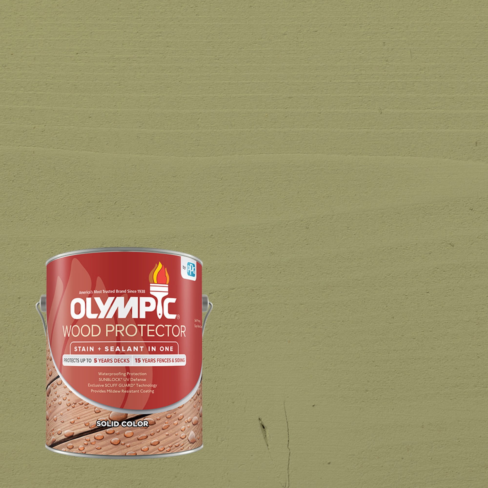 Olympic 1 Gallon SC-1043 Gray Jade Exterior Solid Wood Protector Stain ...