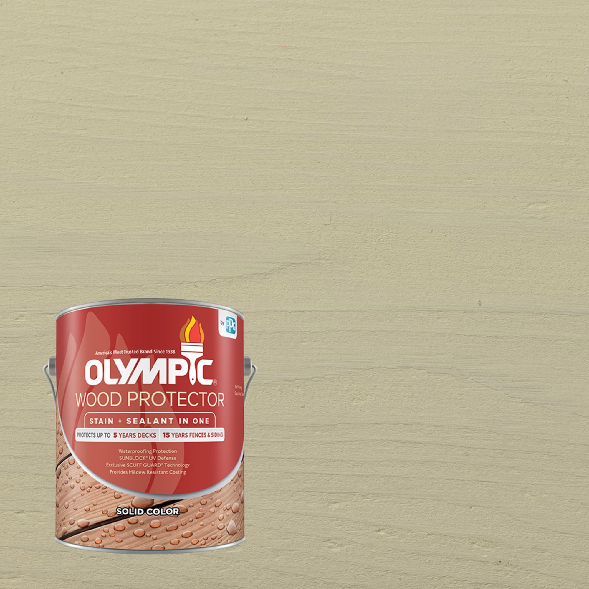 Olympic 1 Gallon SC-1072 Shadow Mist Exterior Solid Wood Protector ...