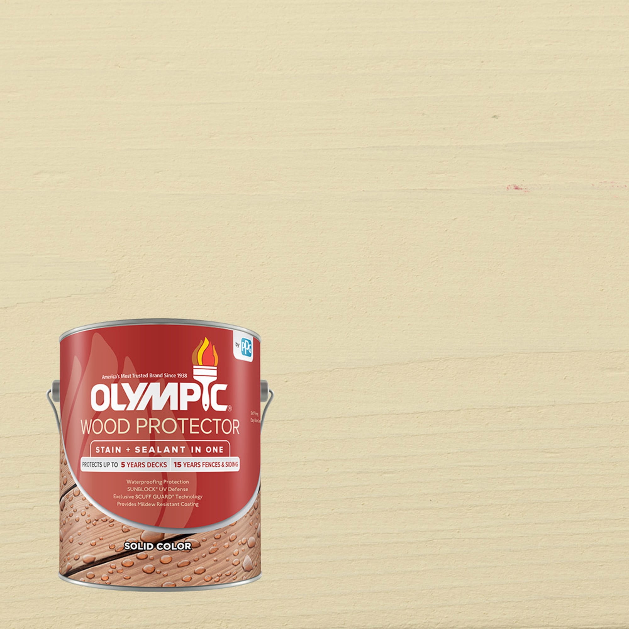 Olympic 1 Gallon SC-1079 Soapstone Exterior Solid Wood Protector Stain ...