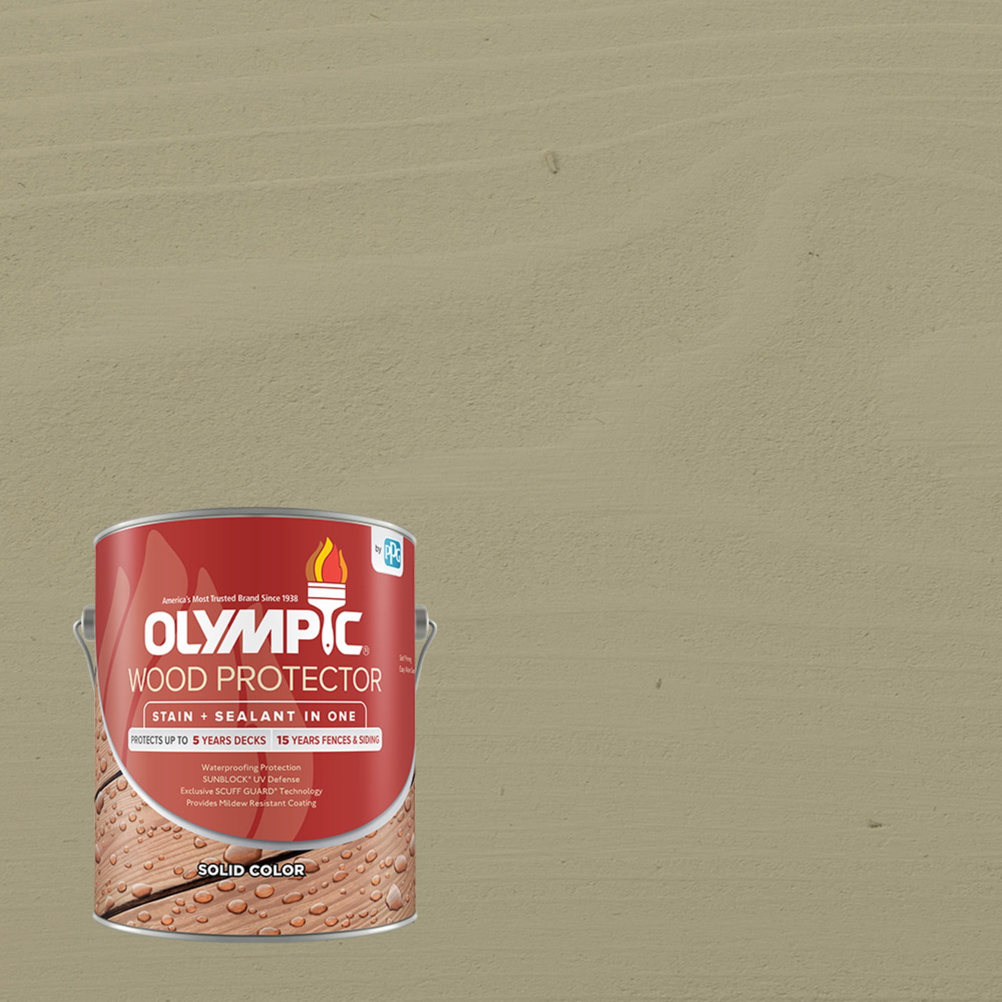 Olympic 1 Gallon SC-1017 Vanilla Bean Exterior Solid Wood Protector ...