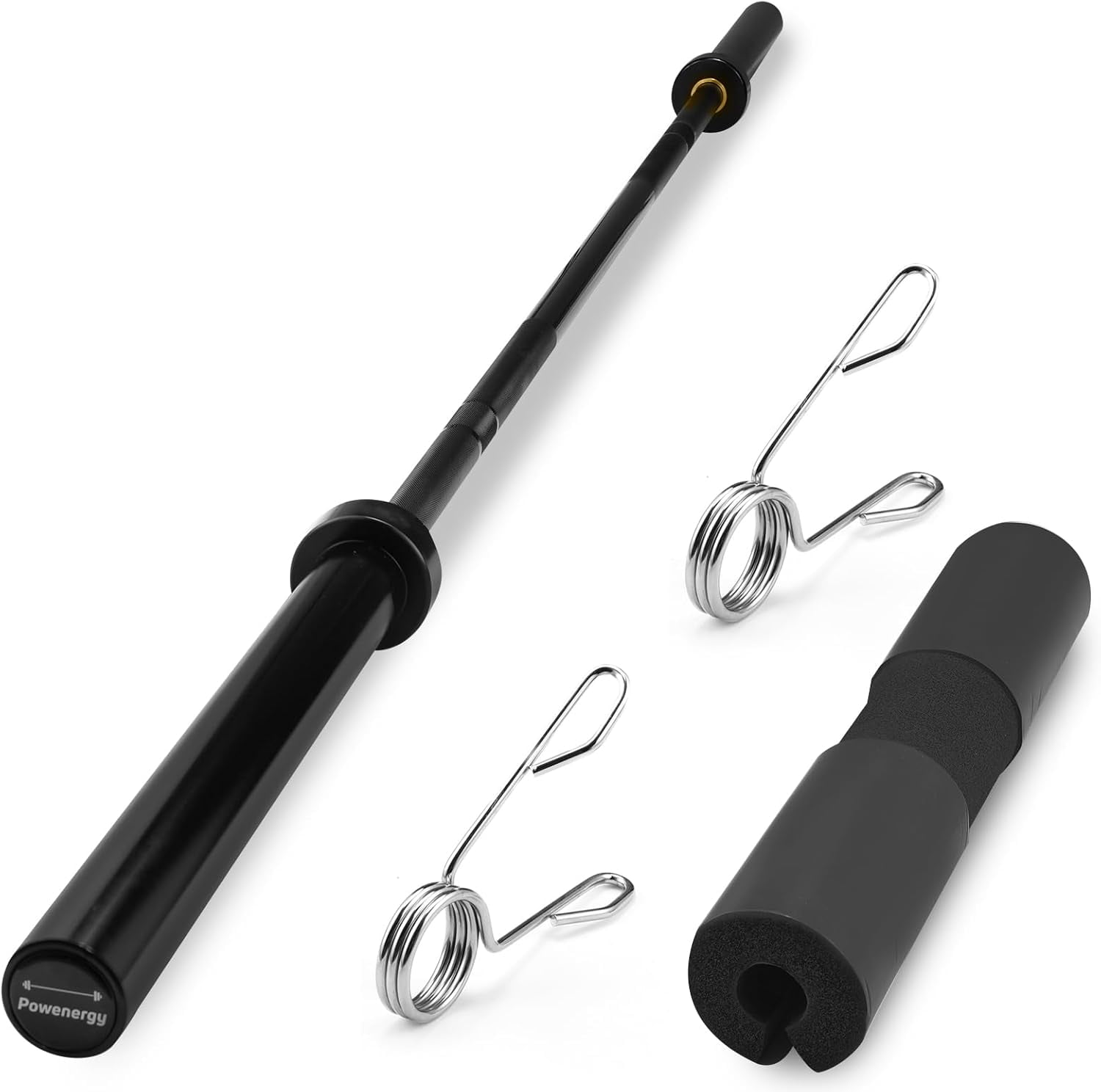 Olympic Bar Weightlifting Barbell Bar with Spring Collars Strength ...