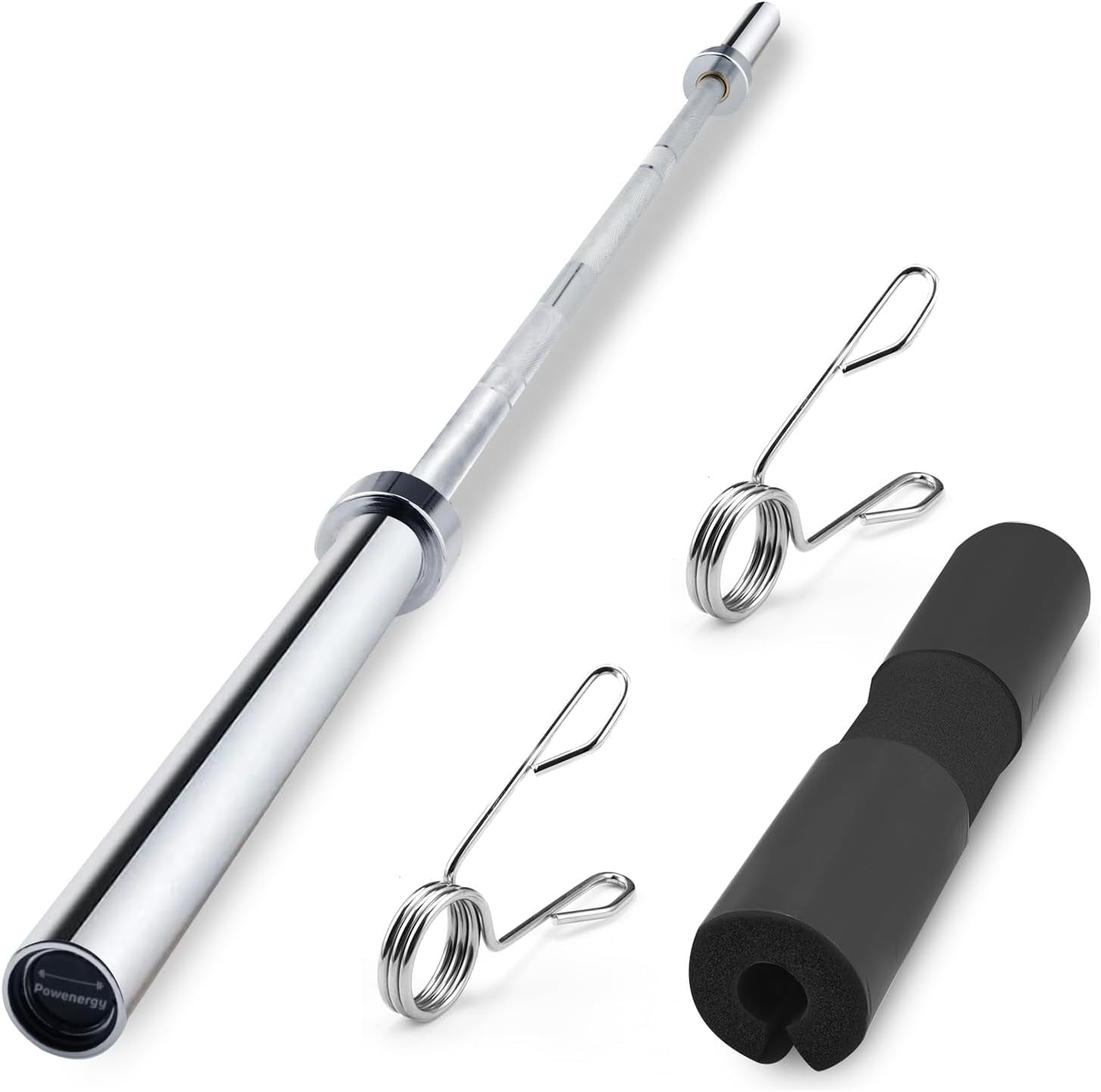Olympic Bar Weightlifting Barbell Bar with Spring Collars Strength ...