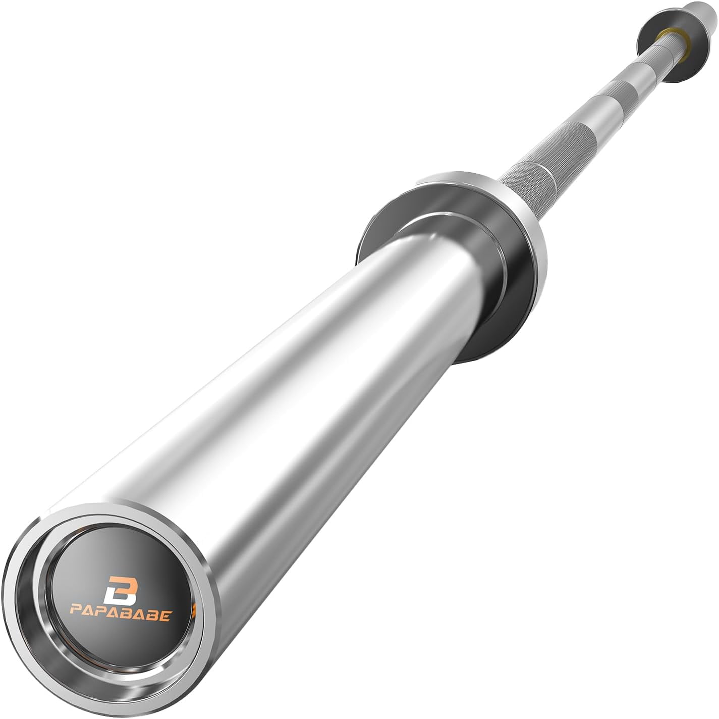 Olympic Barbell, 6.6ft/7ft Weight Bar 45lb Barbell Solid Chrome/Solid ...