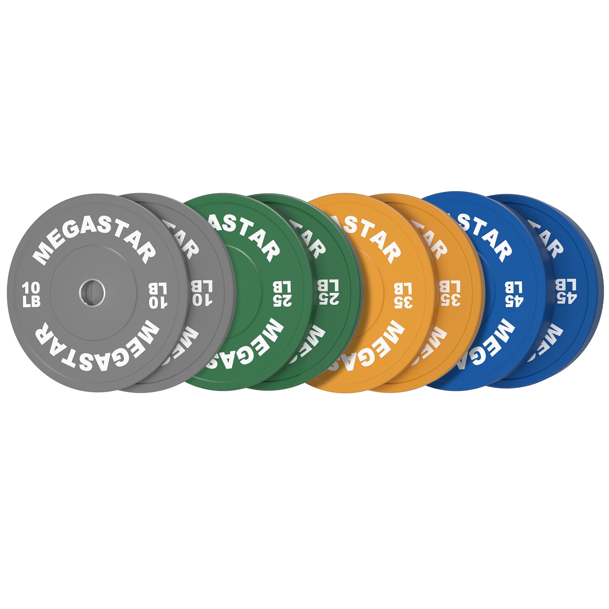 Olympic Bumper Plates, Color Rubber Plates with 2-inch Steel Inserts ...