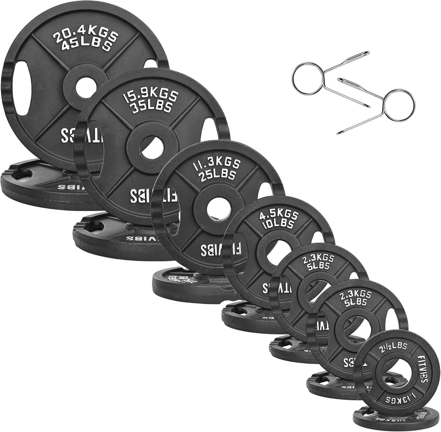Olympic Cast Iron 2-Inch Weight Plates for Strength Training ...
