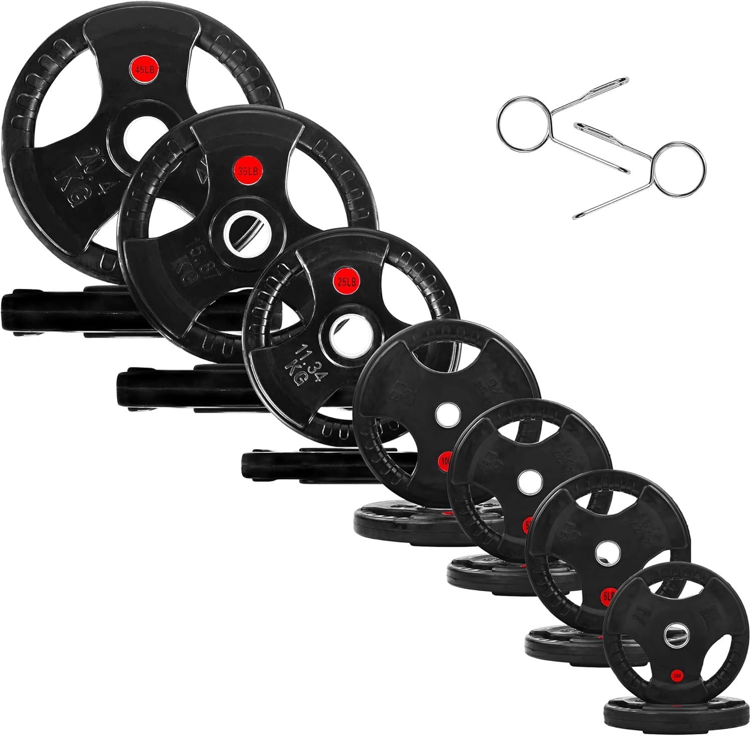 Olympic Cast Iron 2-Inch Weight Plates for Strength Training ...