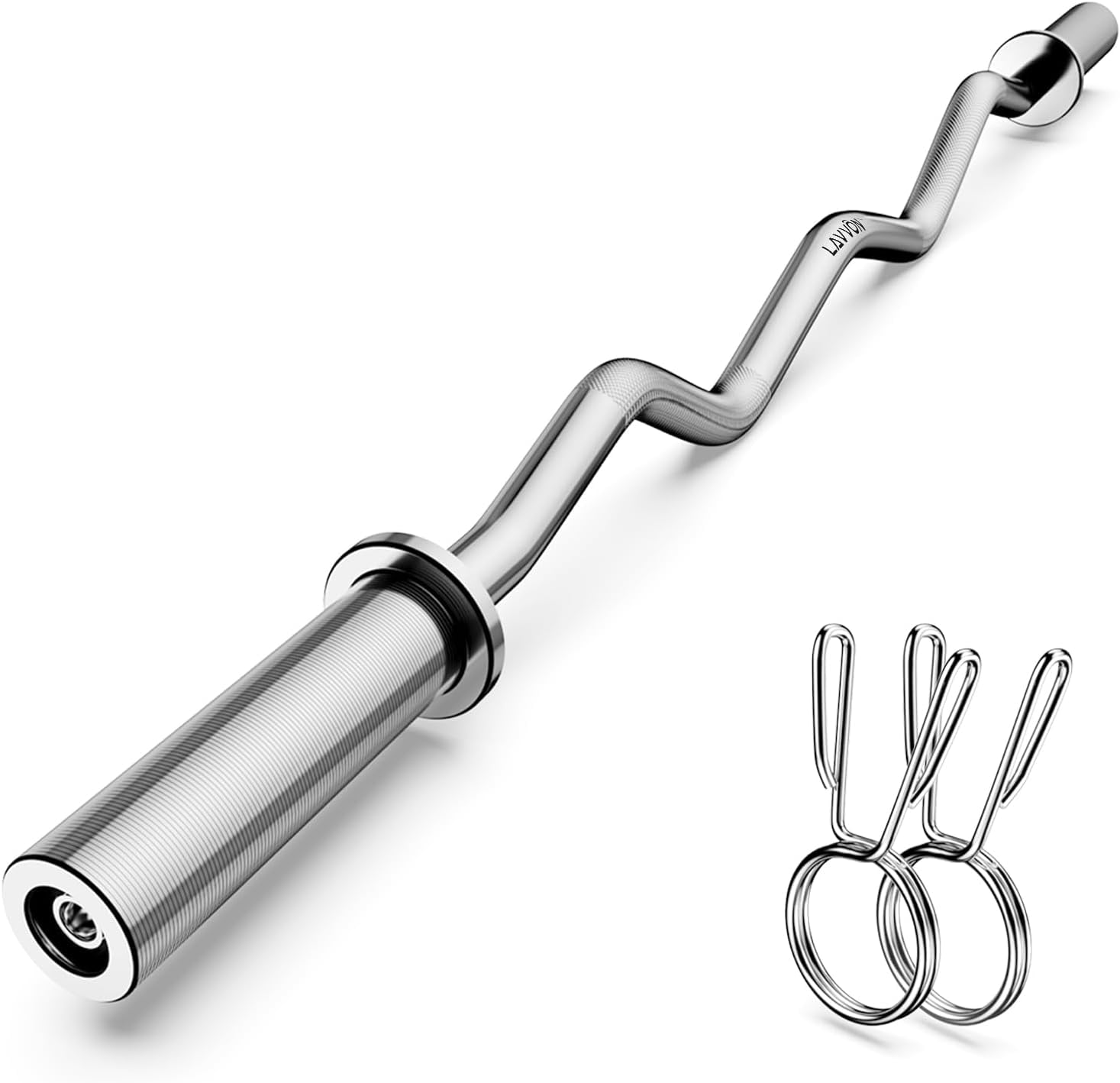 Olympic EZ Curl Barbell Bar 47", 2-Inch Curl Bar for Weight Lifting,Hip ...