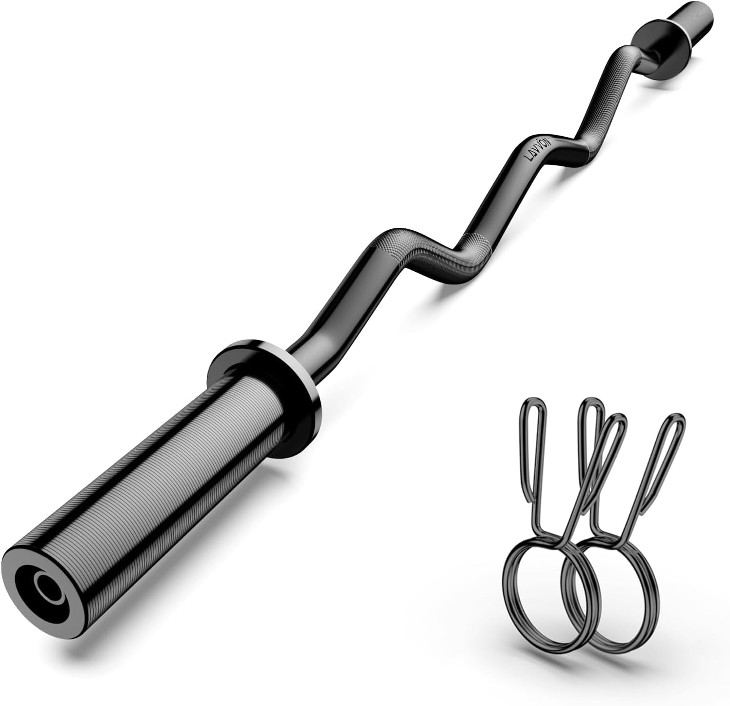 Olympic EZ Curl Barbell Bar 47", 2-Inch Curl Bar for Weight Lifting,Hip ...