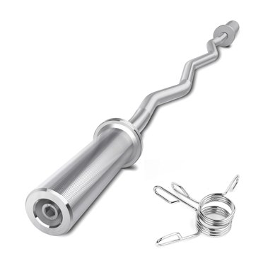 Titan Fitness 30 LB Rubber EZ Curl Fixed Barbell, Pre-Loaded Weight Bar ...