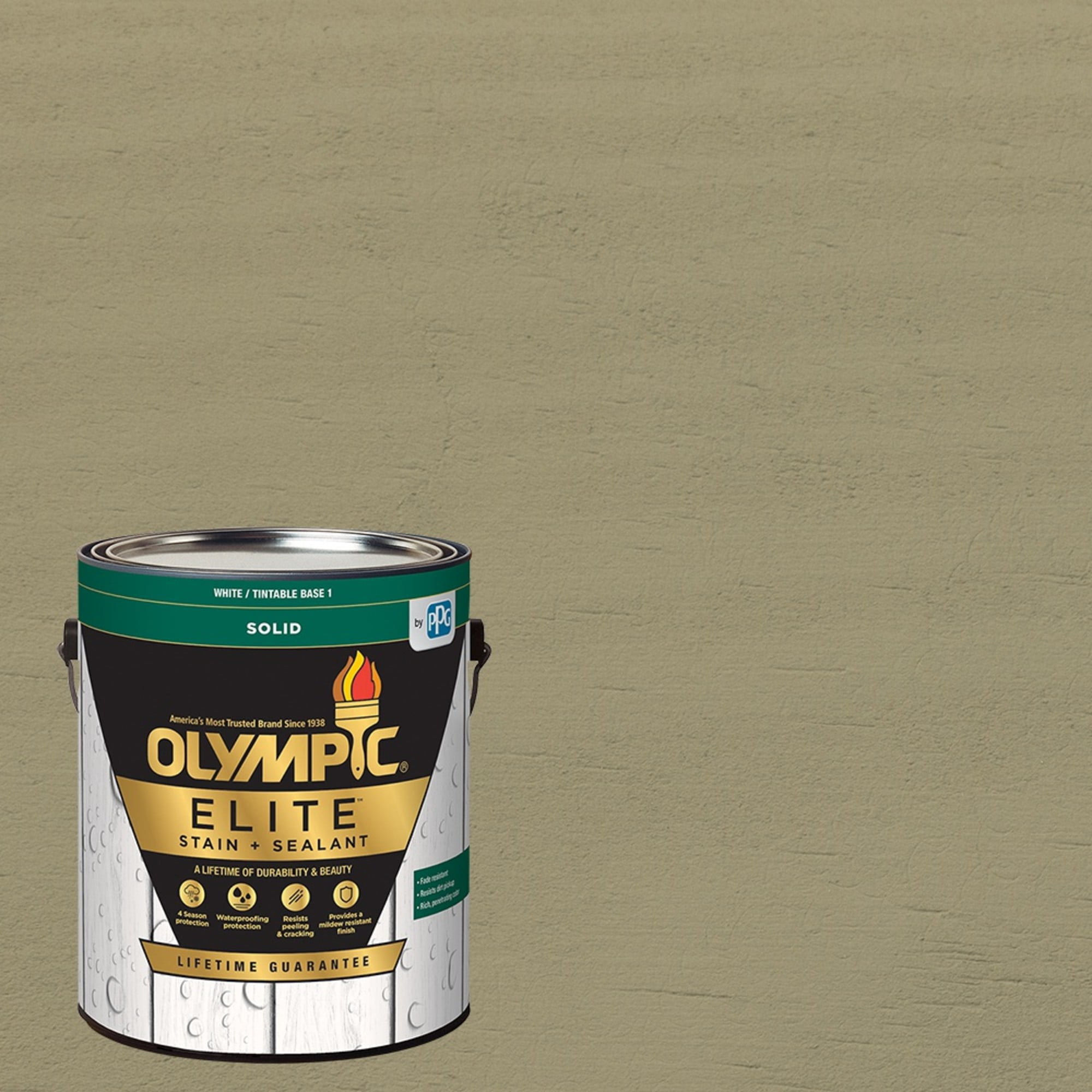 Olympic Elite 1 Gallon SC-1049 Mullion Gray Solid Advanced Exterior ...