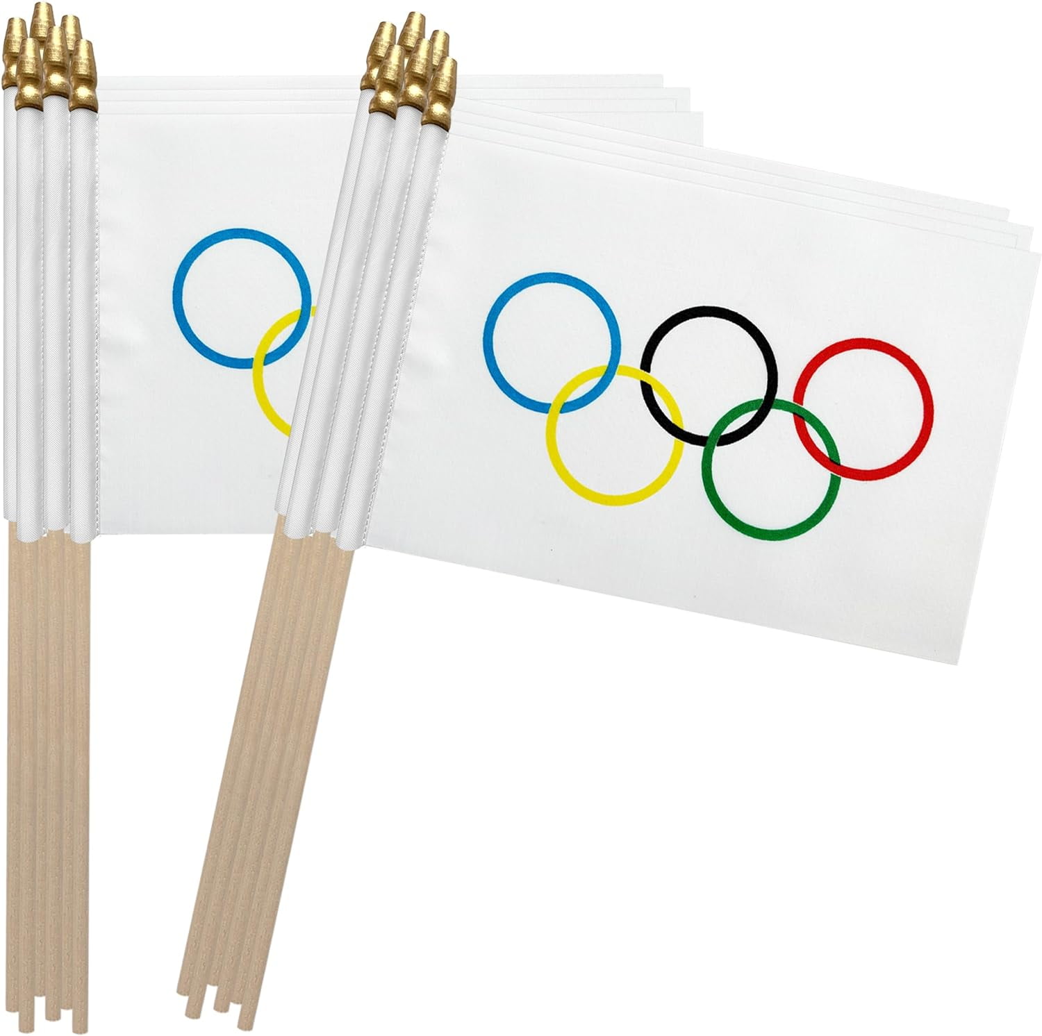 Olympic Games Stick Flag Olympic Rings Small Mini Hand Held Flags,5x8 ...