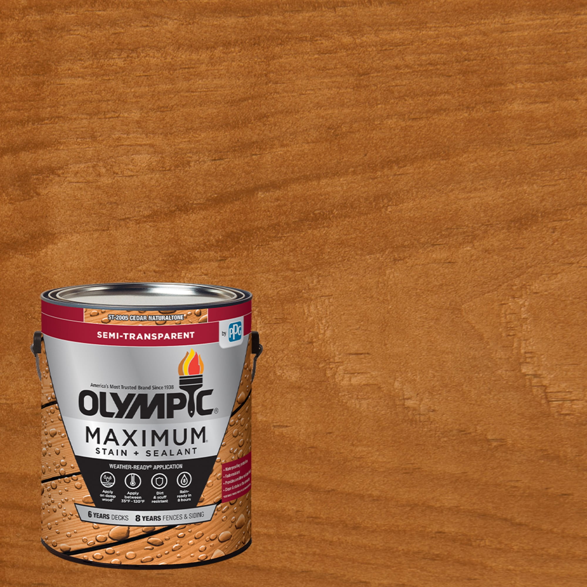 Olympic Maximum 1 gal. ST-2005 Cedar Natural Tone Semi-Transparent ...