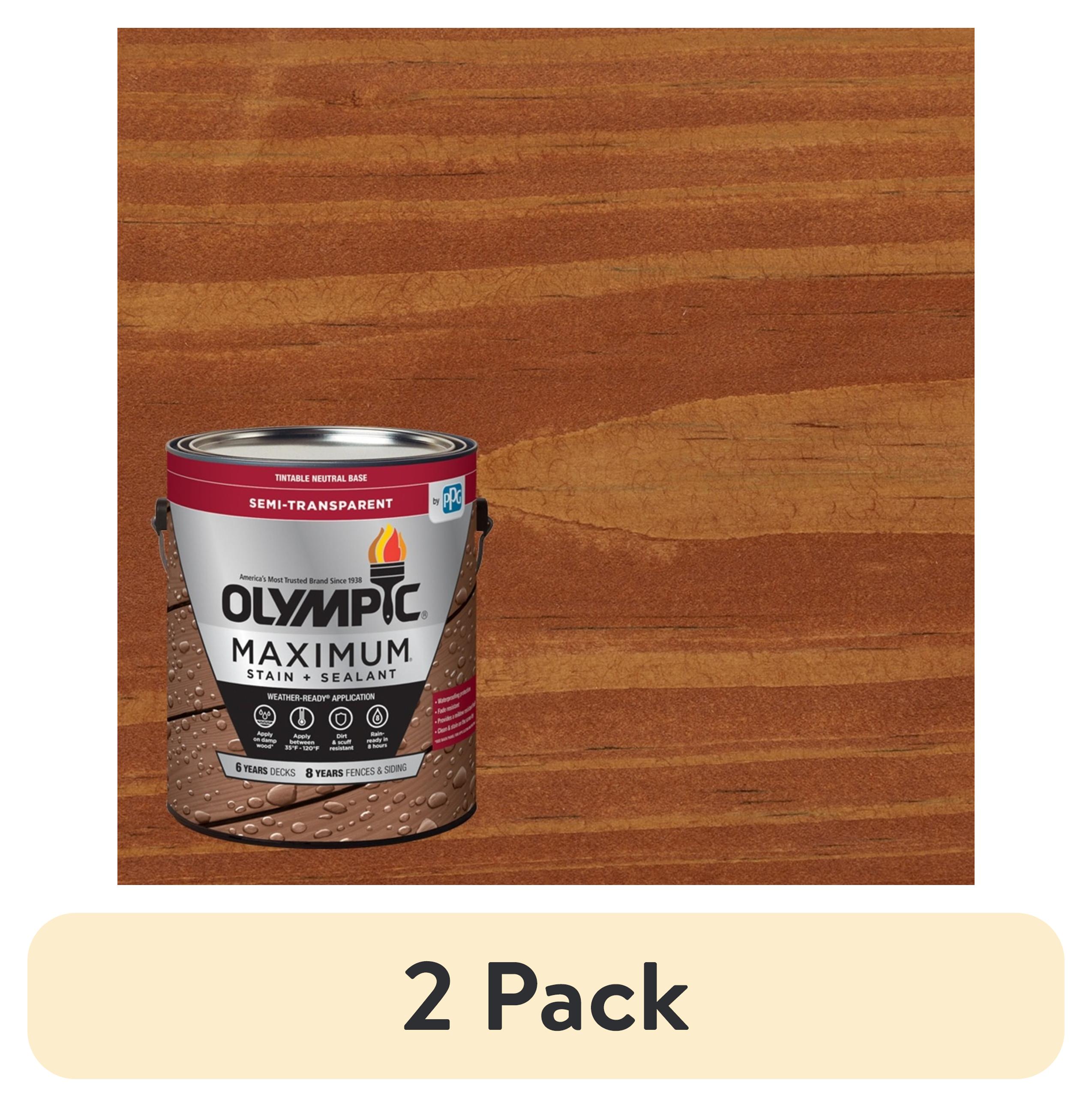 (2 pack) Olympic Maximum 1 Gallon Redwood Semi-Transparent Exterior ...