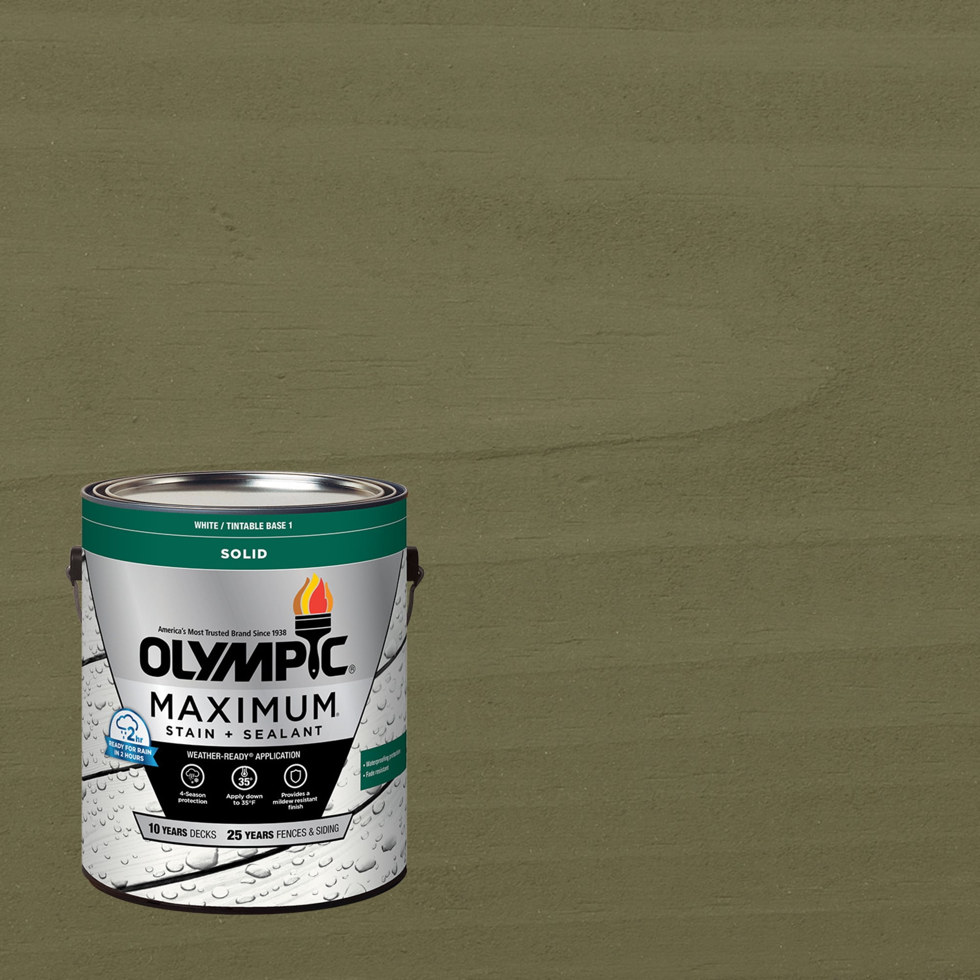 Olympic Maximum 1 Gallon SC-1005 Autumn Gray Solid Color Exterior Stain ...