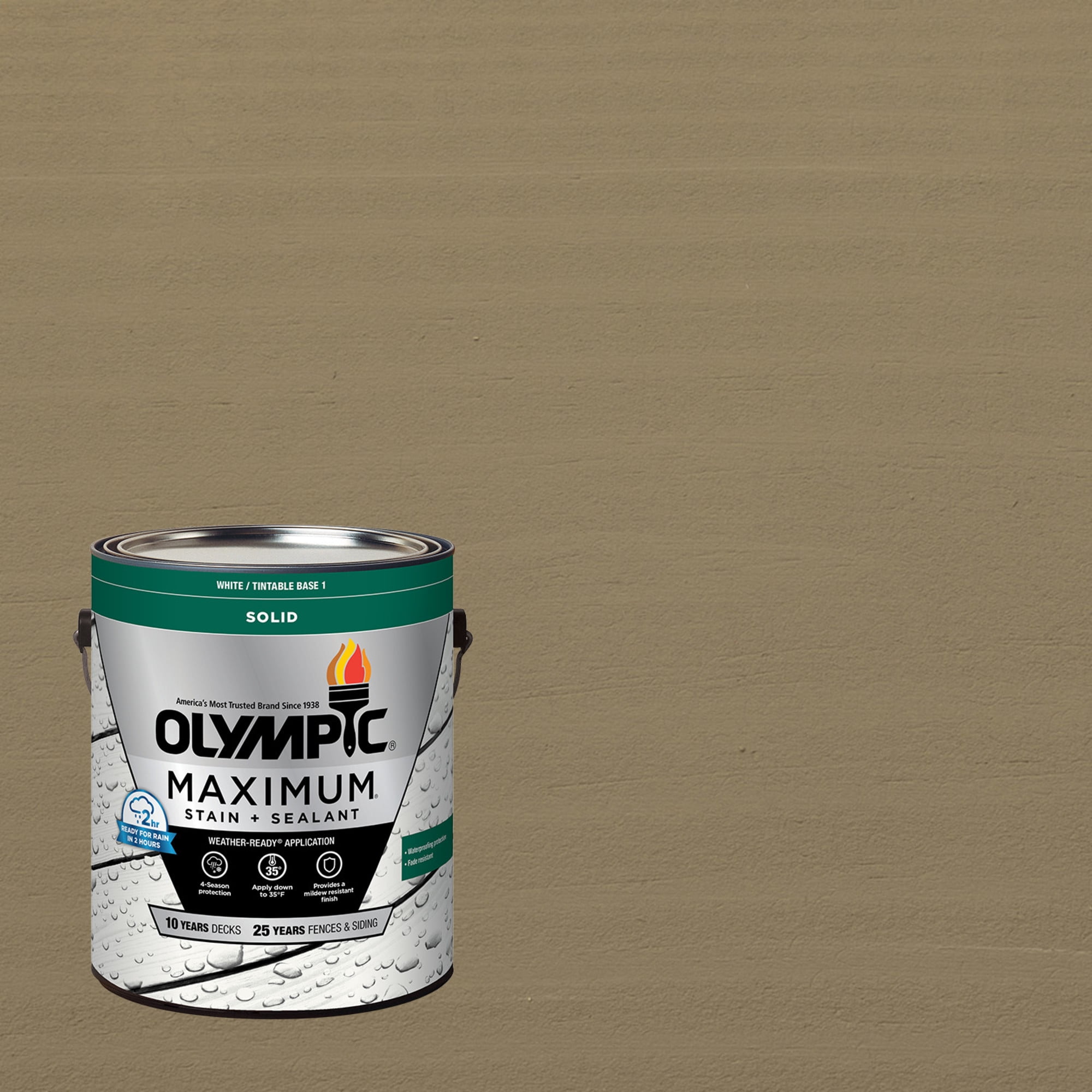 Olympic Maximum 1 Gallon SC-1041 Jefferson Tan Solid Color Exterior ...
