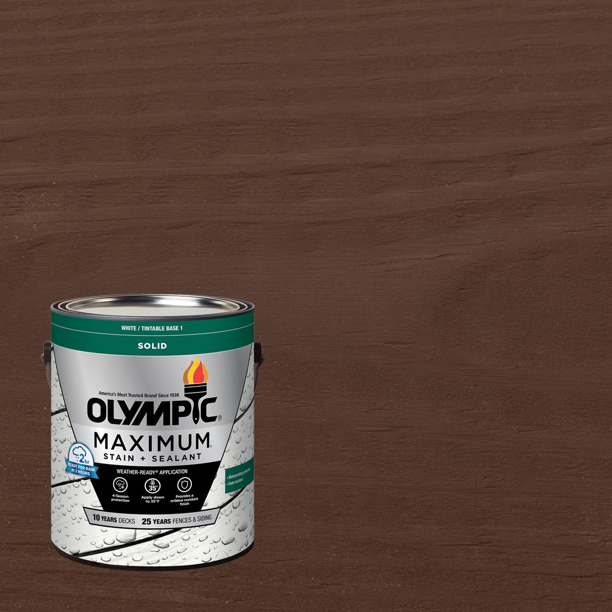 Olympic Maximum 1 Gallon SC-1044 Mahogany Solid Color Exterior Stain ...