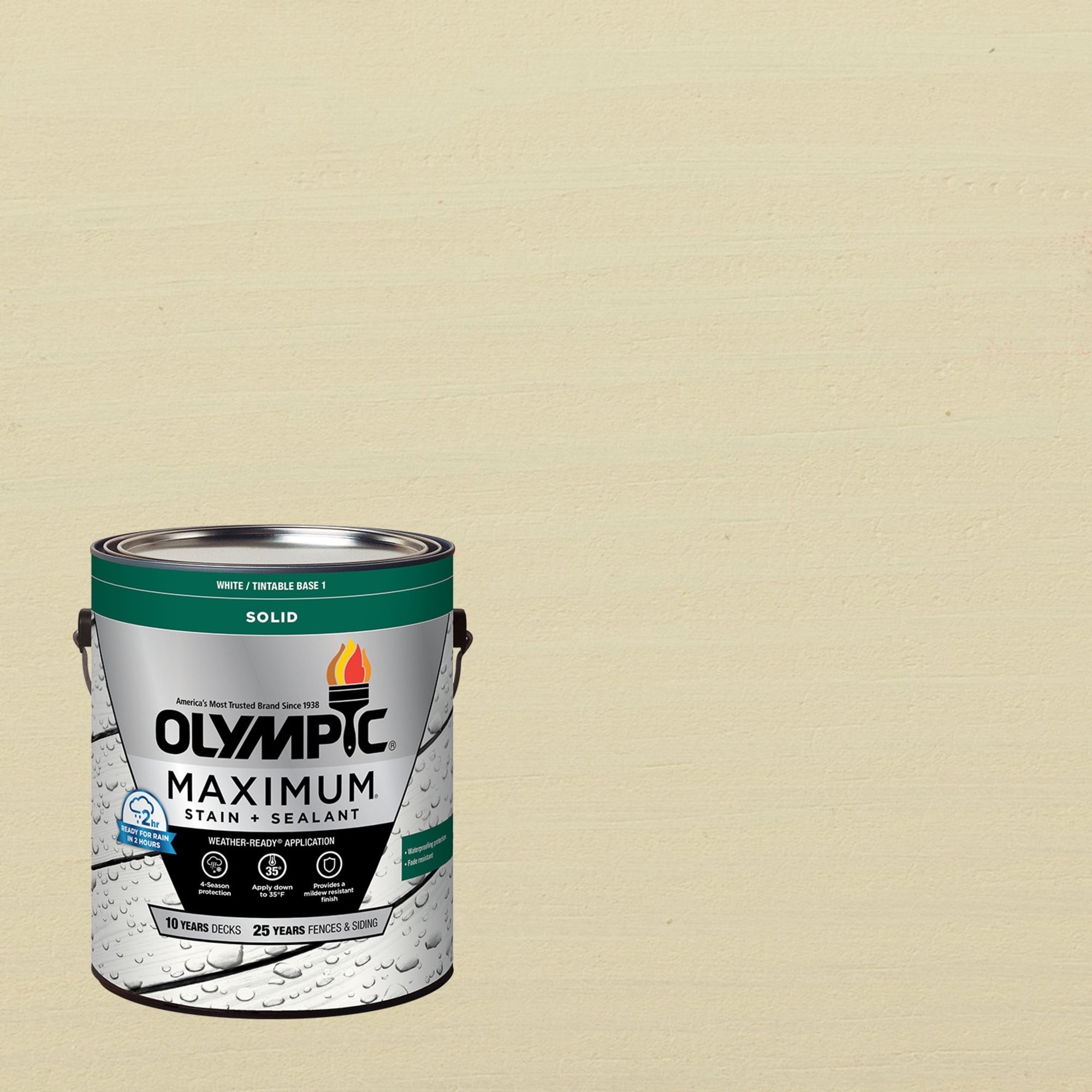 Olympic Maximum 1 Gallon SC-1055 Off White Solid Color Exterior Stain ...