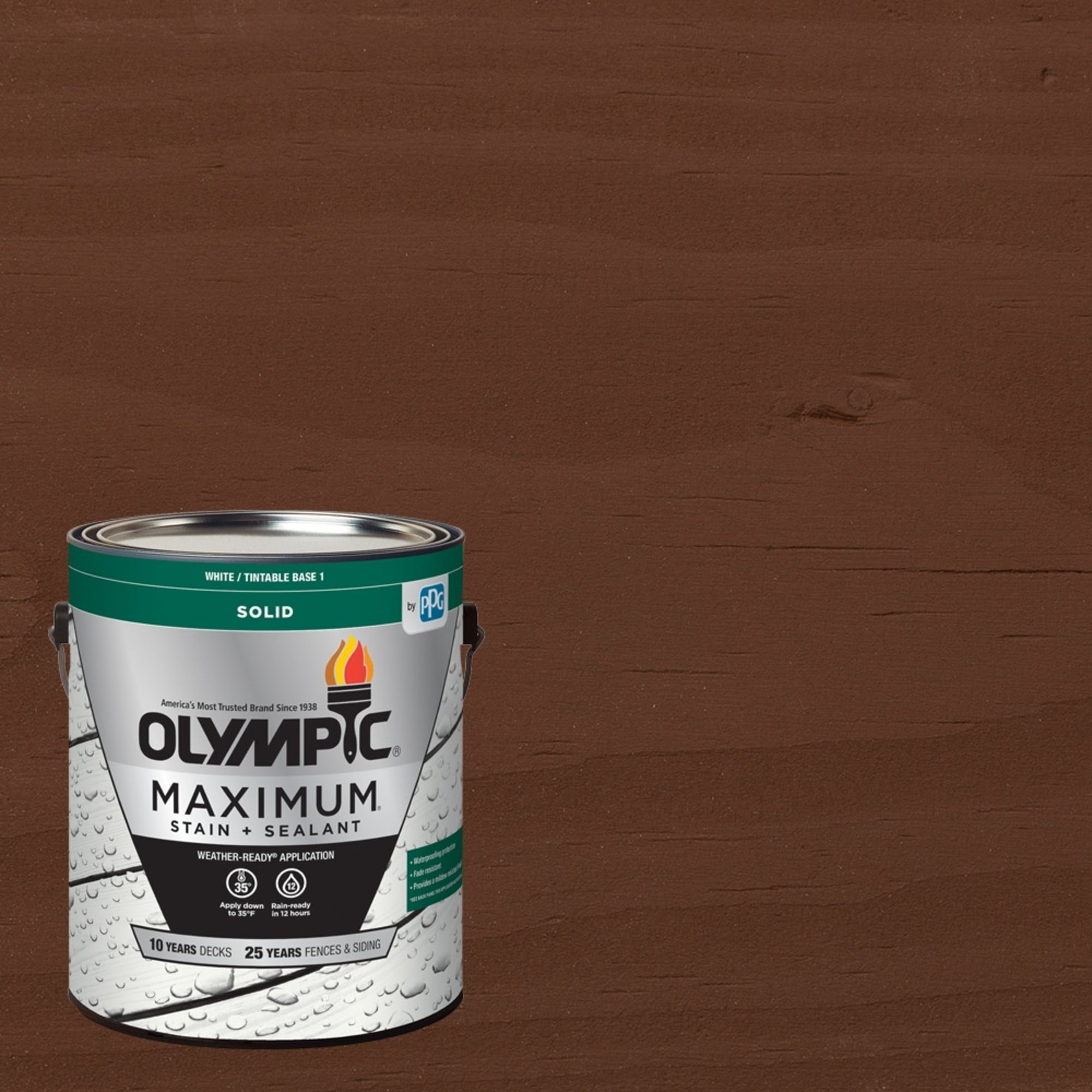Olympic Maximum 1 Gallon SC-1069 Russet Solid Color Exterior Stain and Sealer in One - Walmart.com