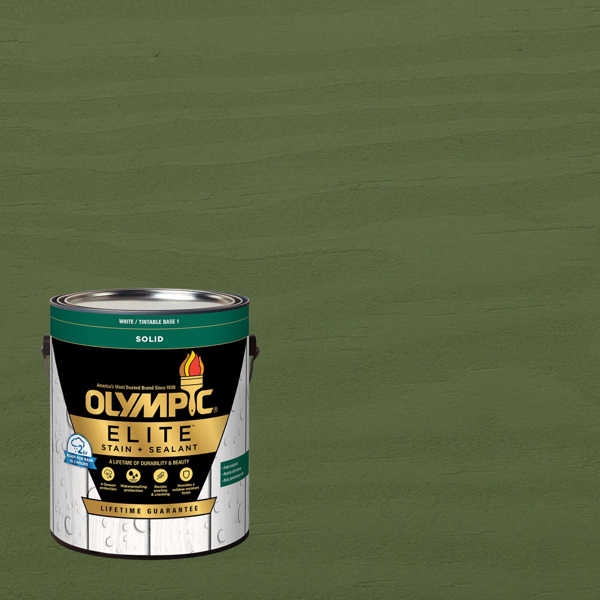 Olympic Maximum 1 Gallon SC-1090 Woodland Green Solid Color Exterior ...